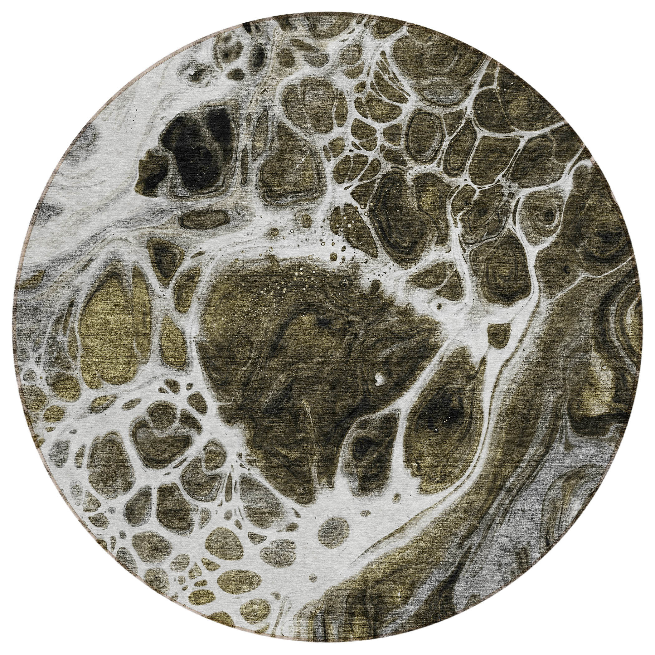 HomeRoots 8' Beige Round Nautical Washable Indoor Outdoor Area Rug ...