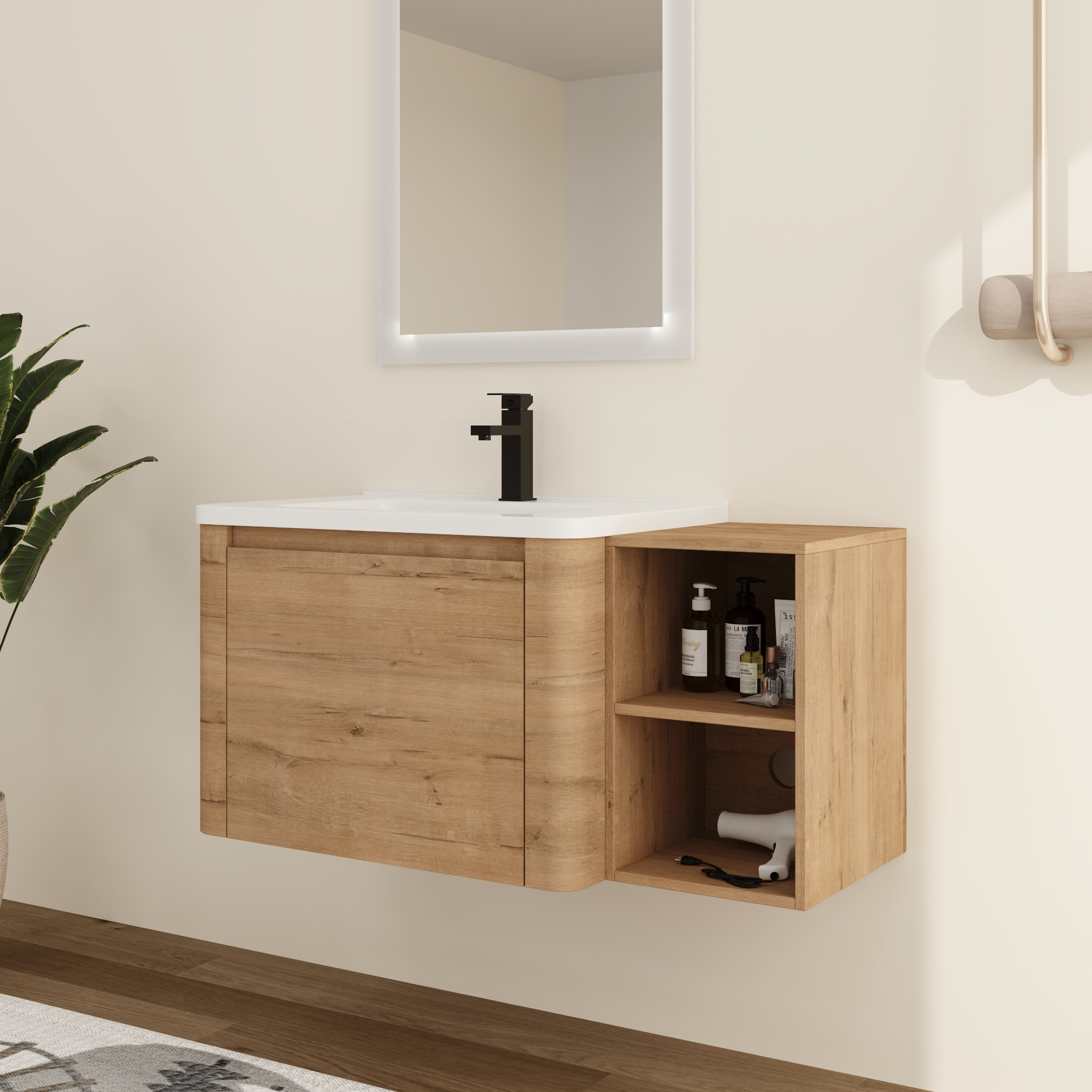 Ebern Designs Wall Mounted Vanity Set With Ceramic Top - Wayfair Canada