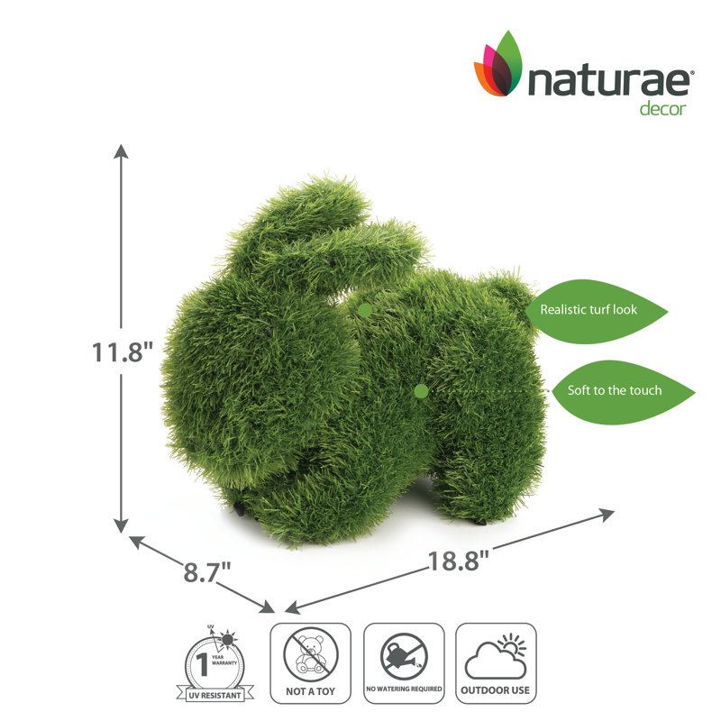Naturae Decor Rabbit Turf Topiary 12" | Wayfair