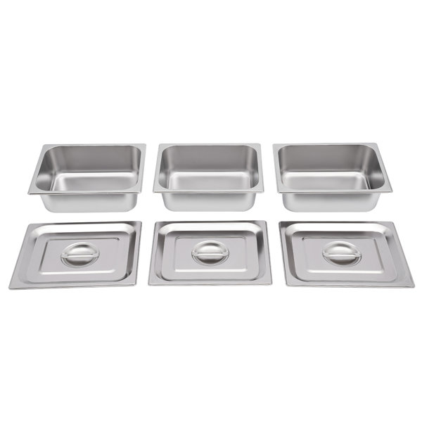 Prep & Savour 4.5L/4.23qt Steam Table Plates Stainless Steel Restaurant ...