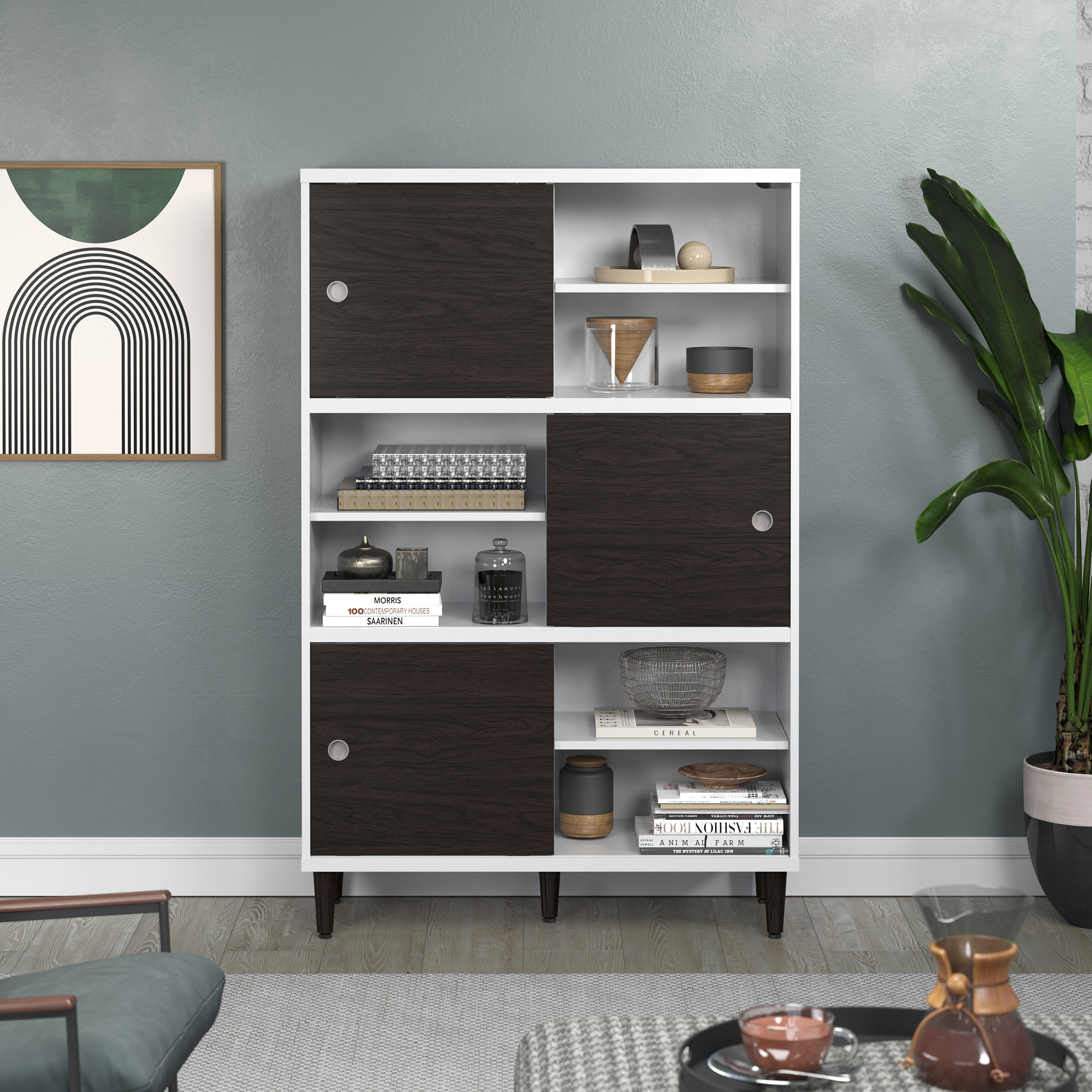 Ebern Designs Keriana Tall Bookcase Tool-Free Assembly | Wayfair