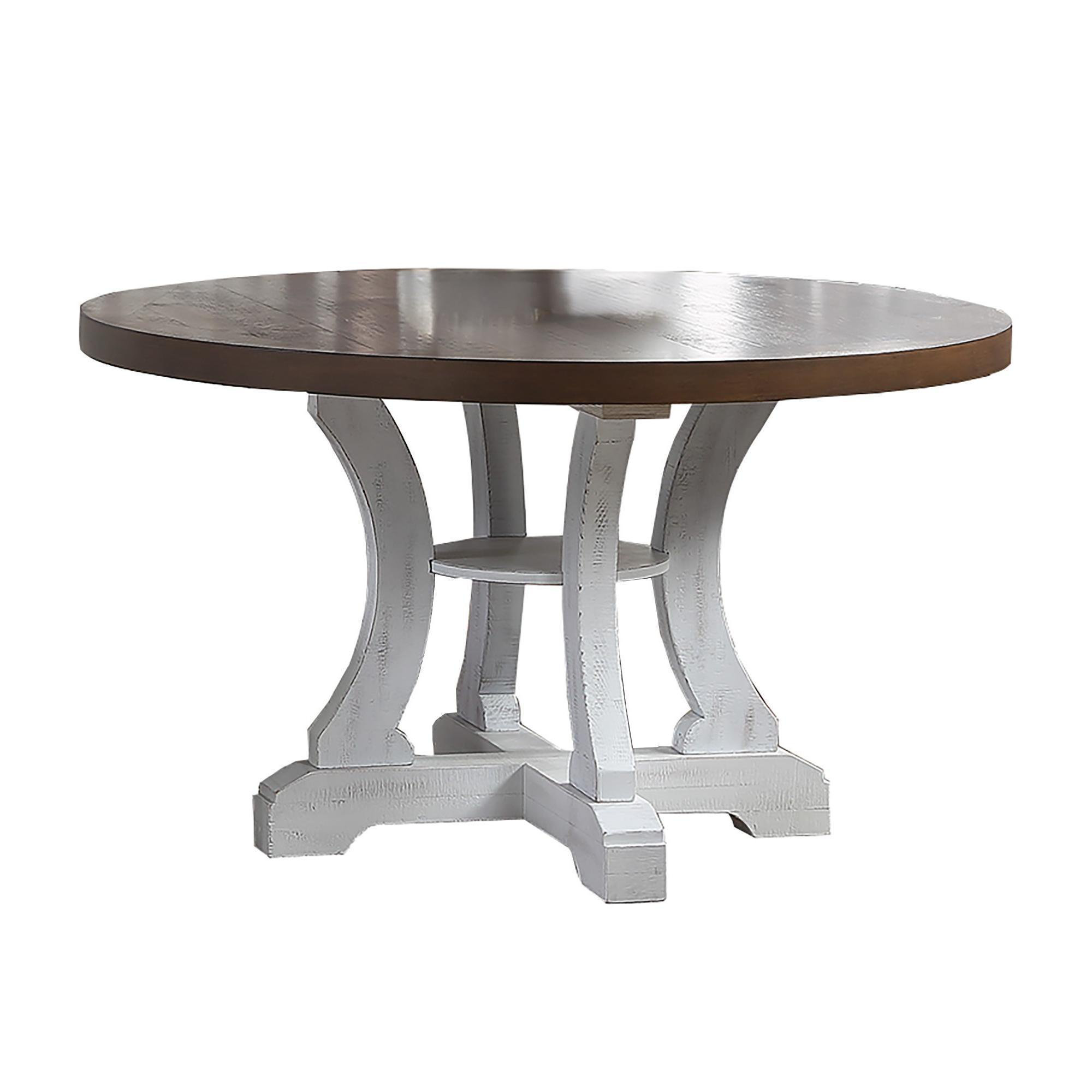August Grove® White Dining Room Wooden 1pc Round Dining Table | Wayfair