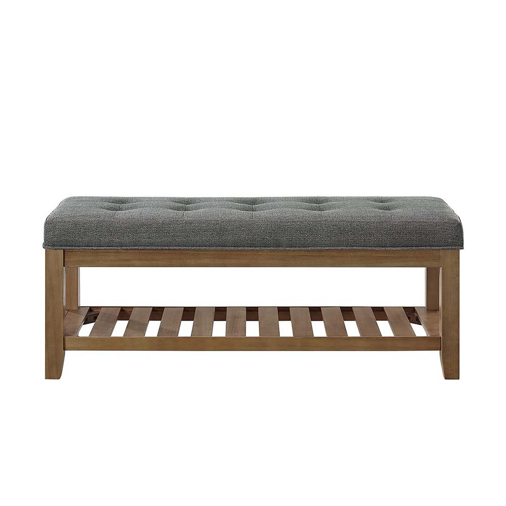Wildon Home® Large Rectangular Upholstered Tufted Linen Fabric Bench ...