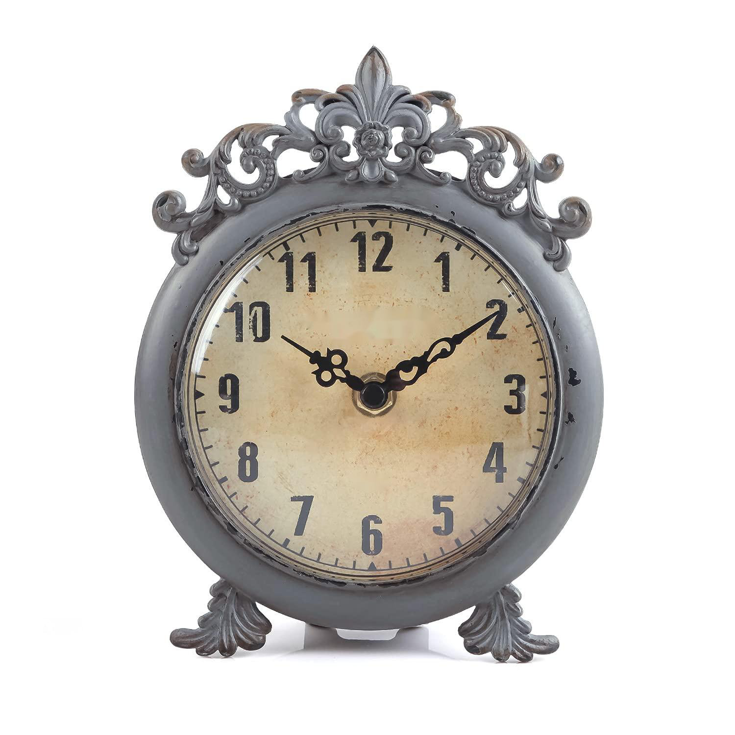 World Menagerie Small Vintage Table Clock, Decorative Shelf Desk Top ...