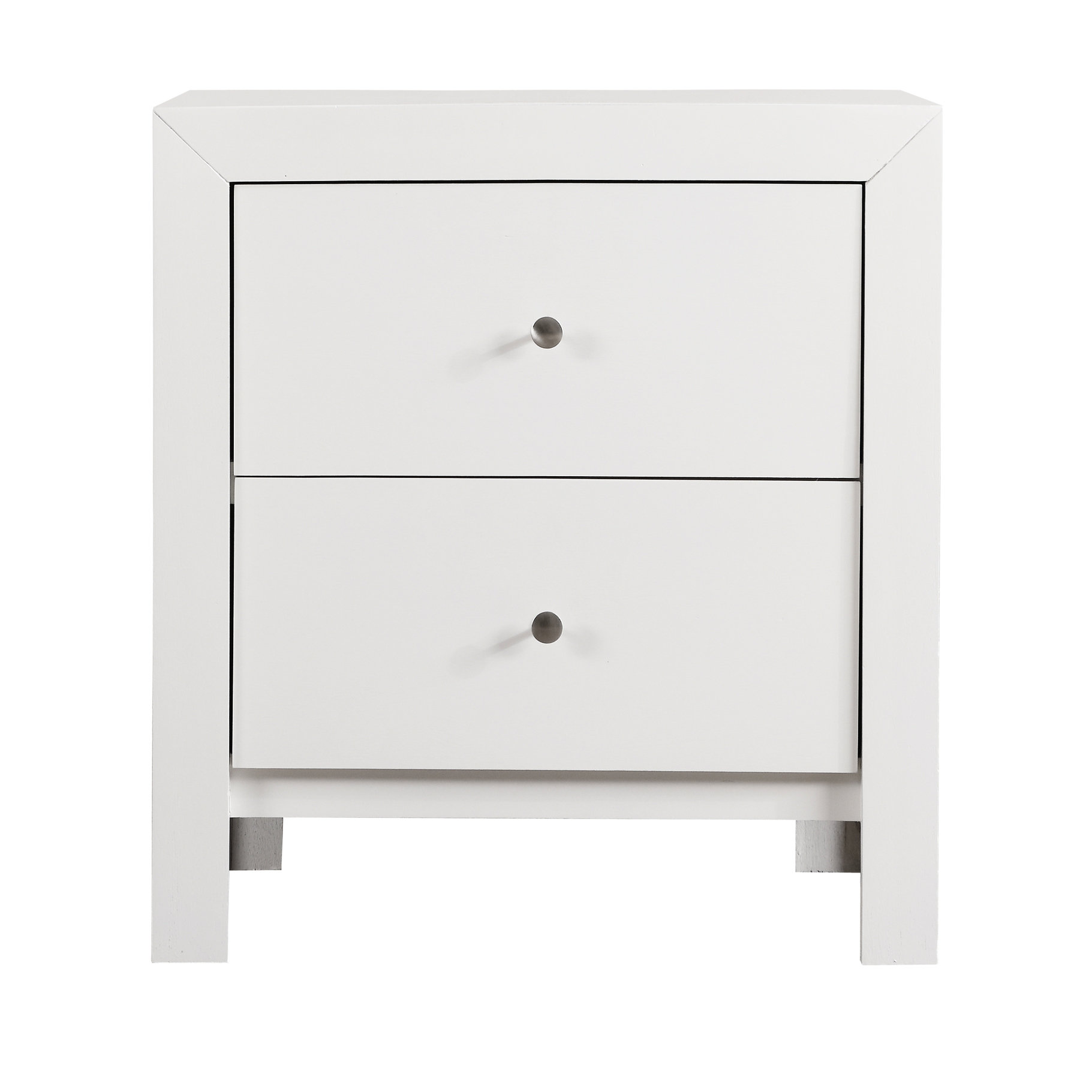 Red Barrel Studio® Chic White Nightstand With 2 Drawers, 25" H X 22" W ...