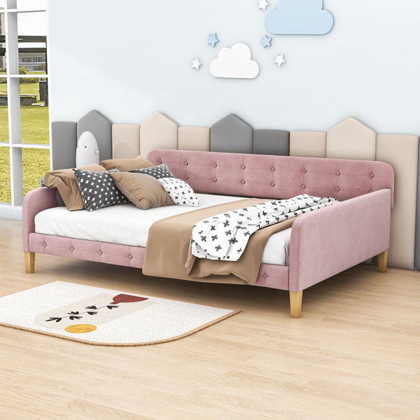 Red Barrel Studio® Kimery Velvet Upholstered Dayed with Slats | Wayfair