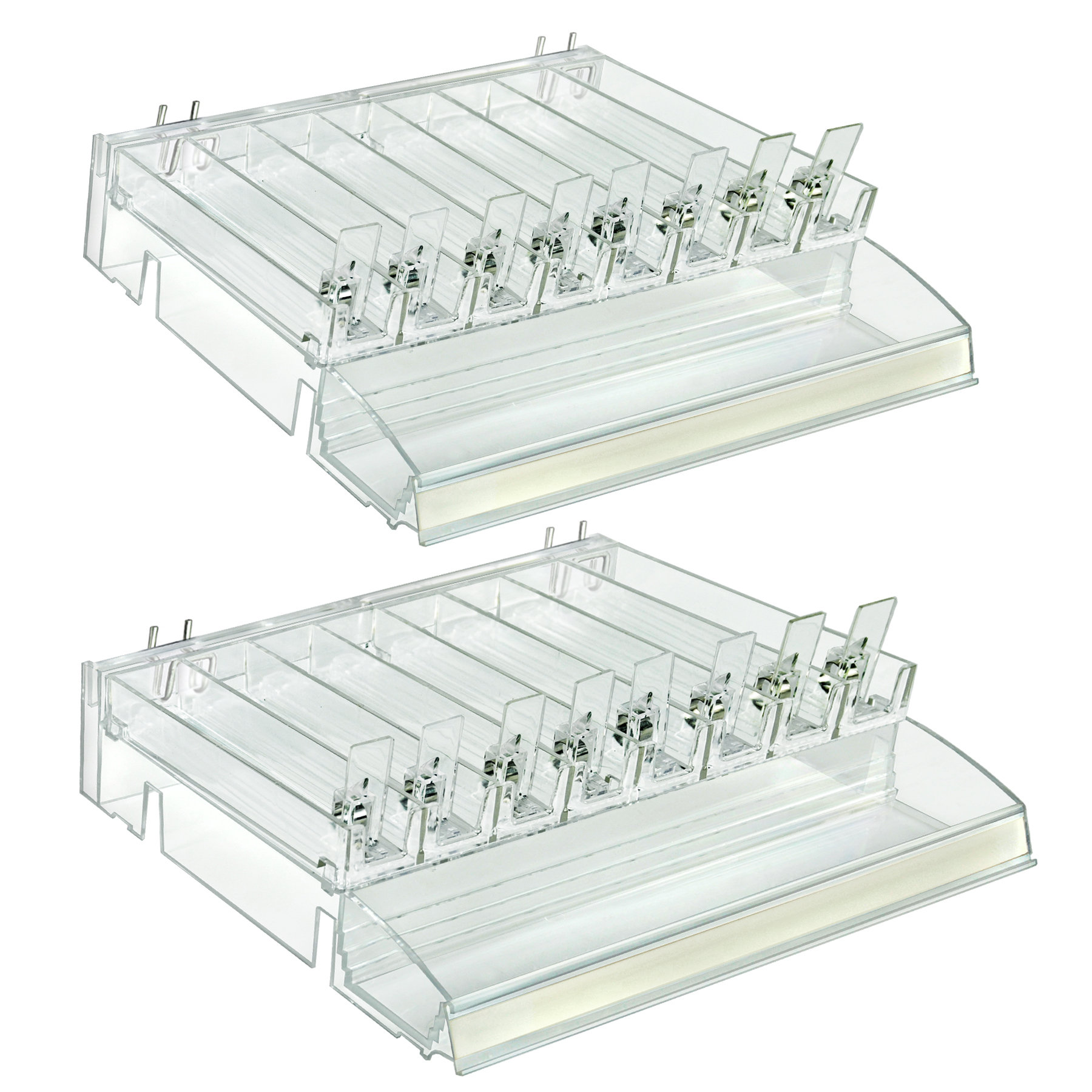 Azar Displays 225840-Tester-8Comp-2PK Clear 8 Compartment Divider Bin ...