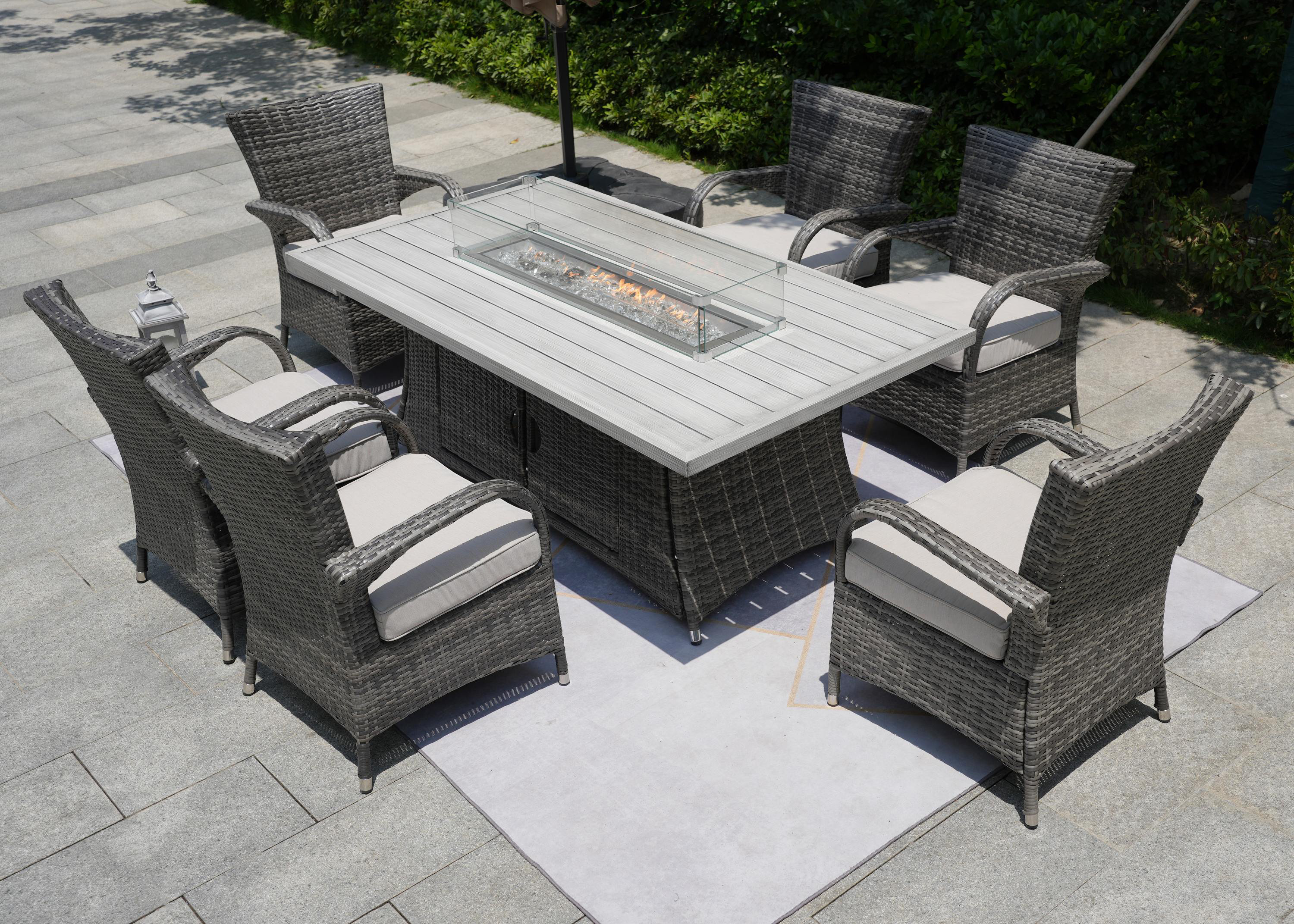 Red Barrel Studio Rectangular 6 - Person Dining Set with Cushions ...