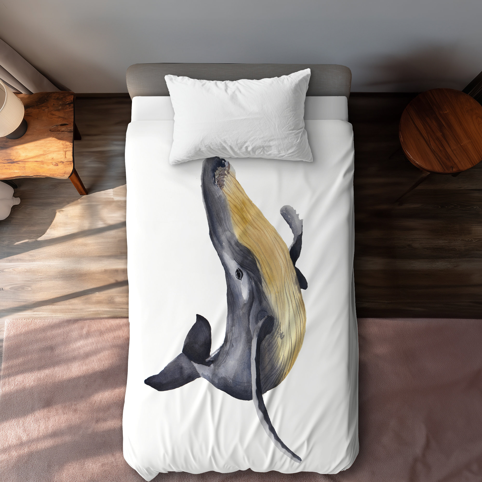 Begin Edition International Inc. Watercolor Blue Whale Duvet Cover ...