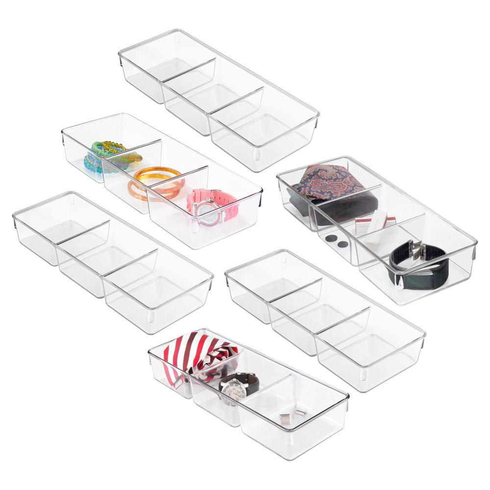 iDesign 3-Section Plastic Drawer Organizer - Storage and Organization ...