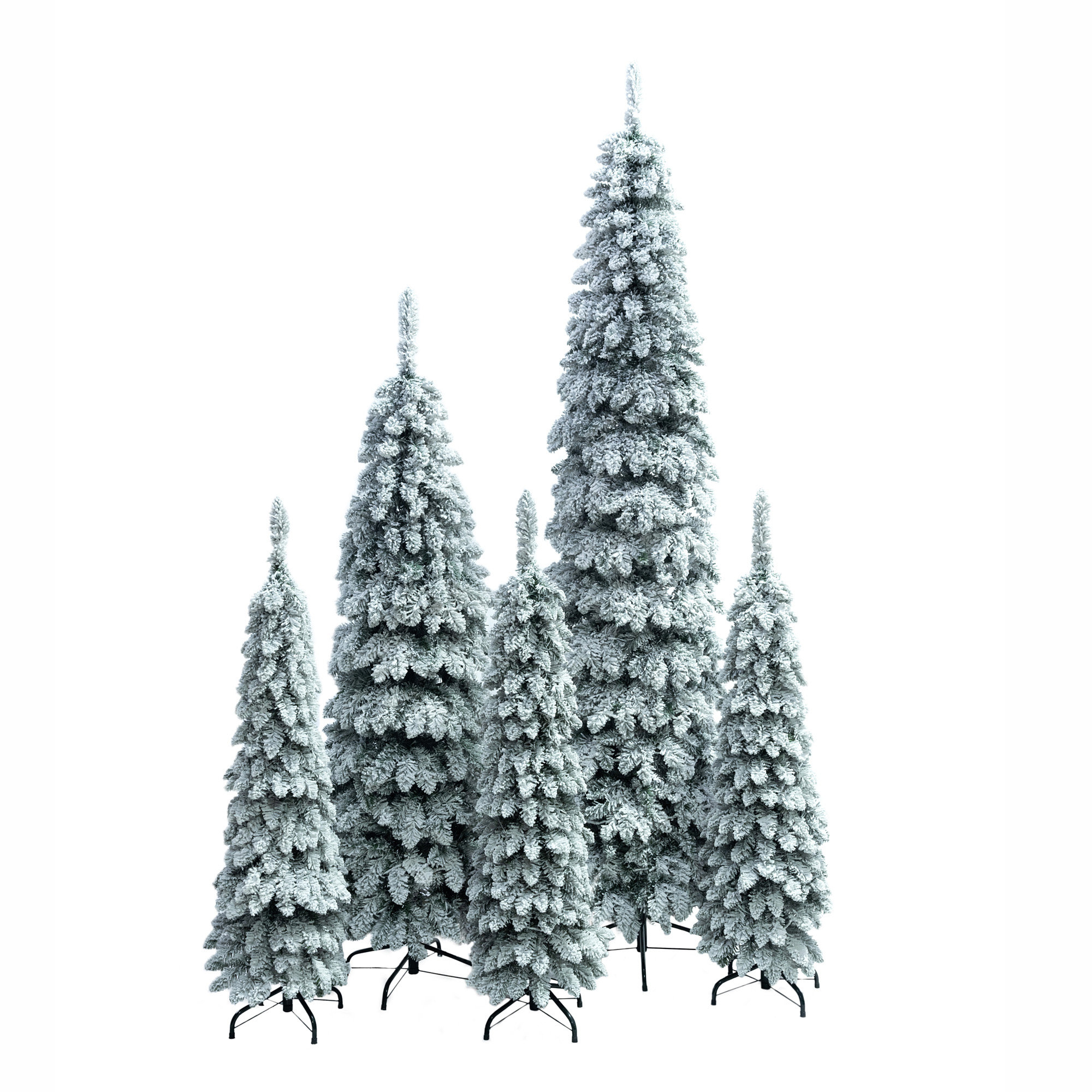 Red Barrel Studio® 8FT, 6FT, 4FT X 3 Pre-Lit Pencil Christmas Trees, 5 ...