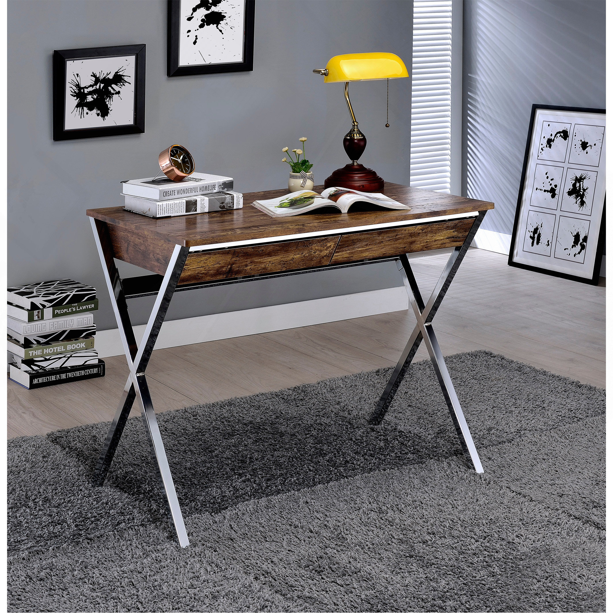 Brayden Studio Stylish Writing Desk With Sturdy Construction And ...