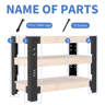 17 Stories Work Bench Leg Kit, Adjustable Workbench for Garage Storage ...
