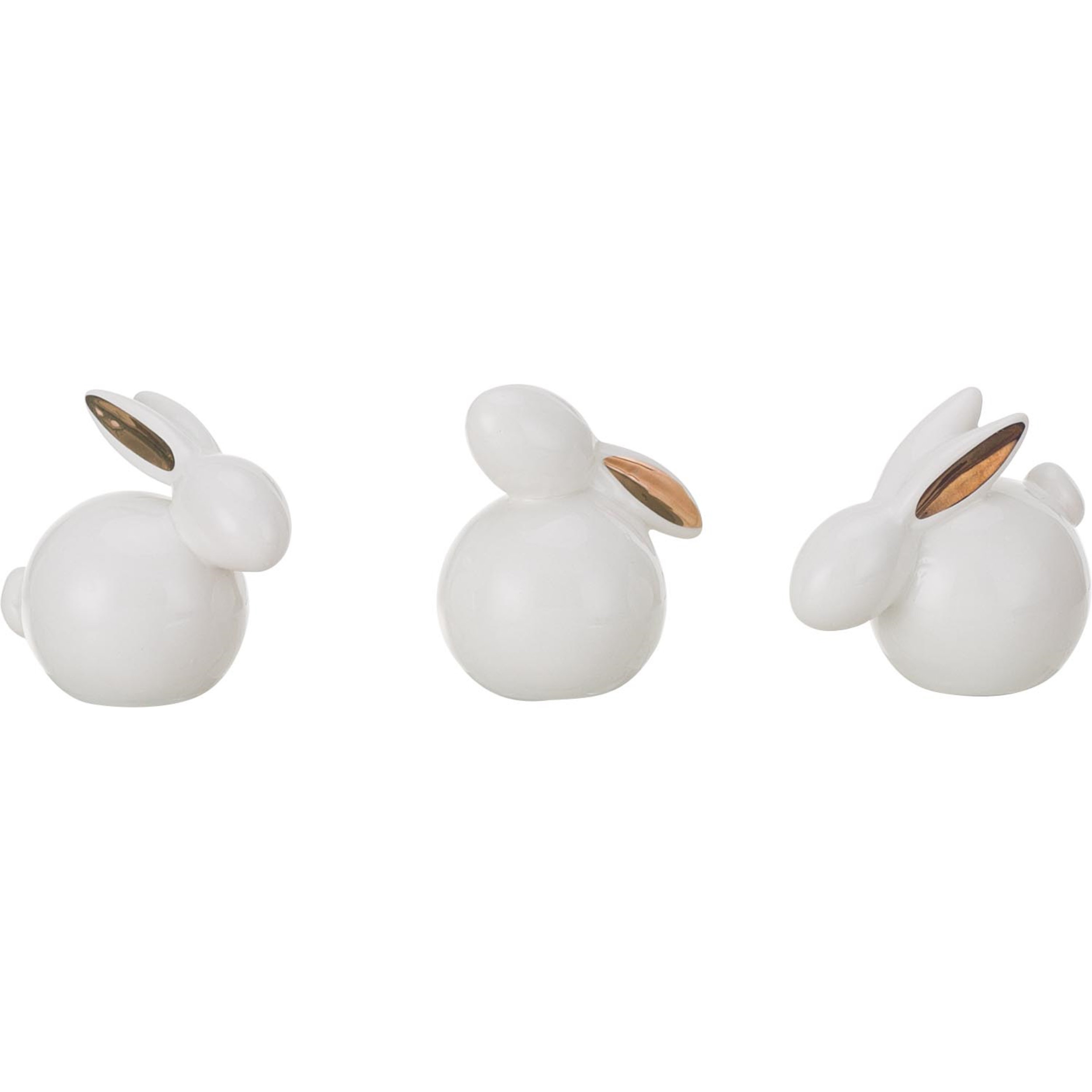 August Grove® Small Dol Gold Ear Bunny Figurine Set of 3 Spring Home ...