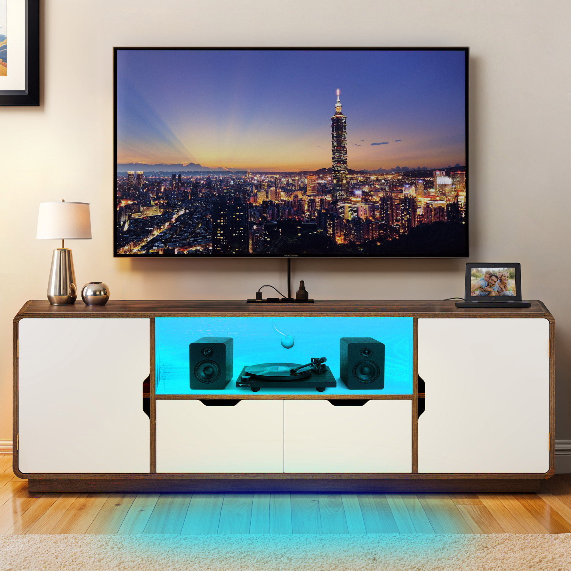 Wrought Studio Lachisa One-Piece Storage Credenza | Wayfair