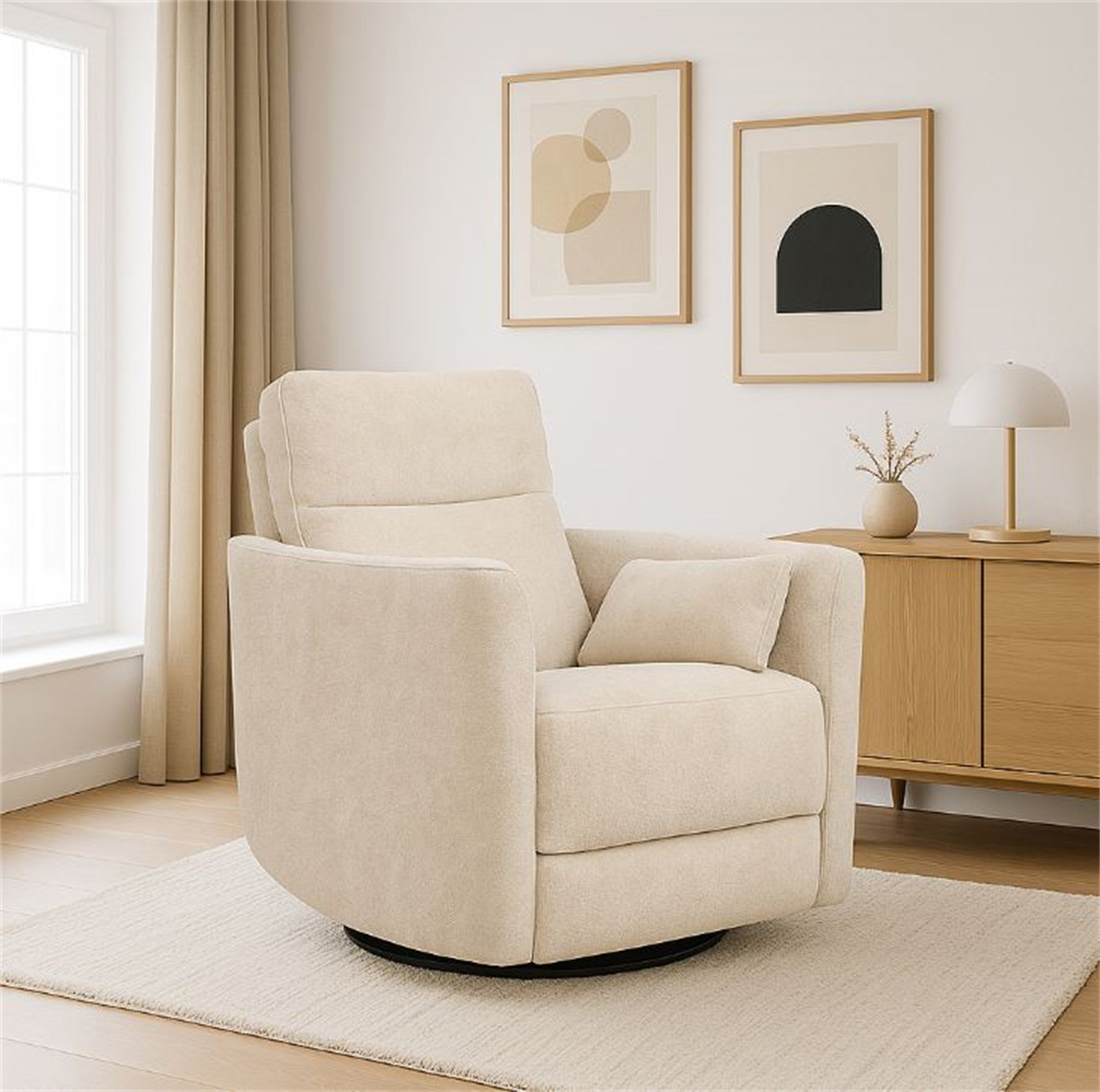 Red Barrel Studio® Man Wah Cozy Microfiber Manual Swivel Recliner | Wayfair