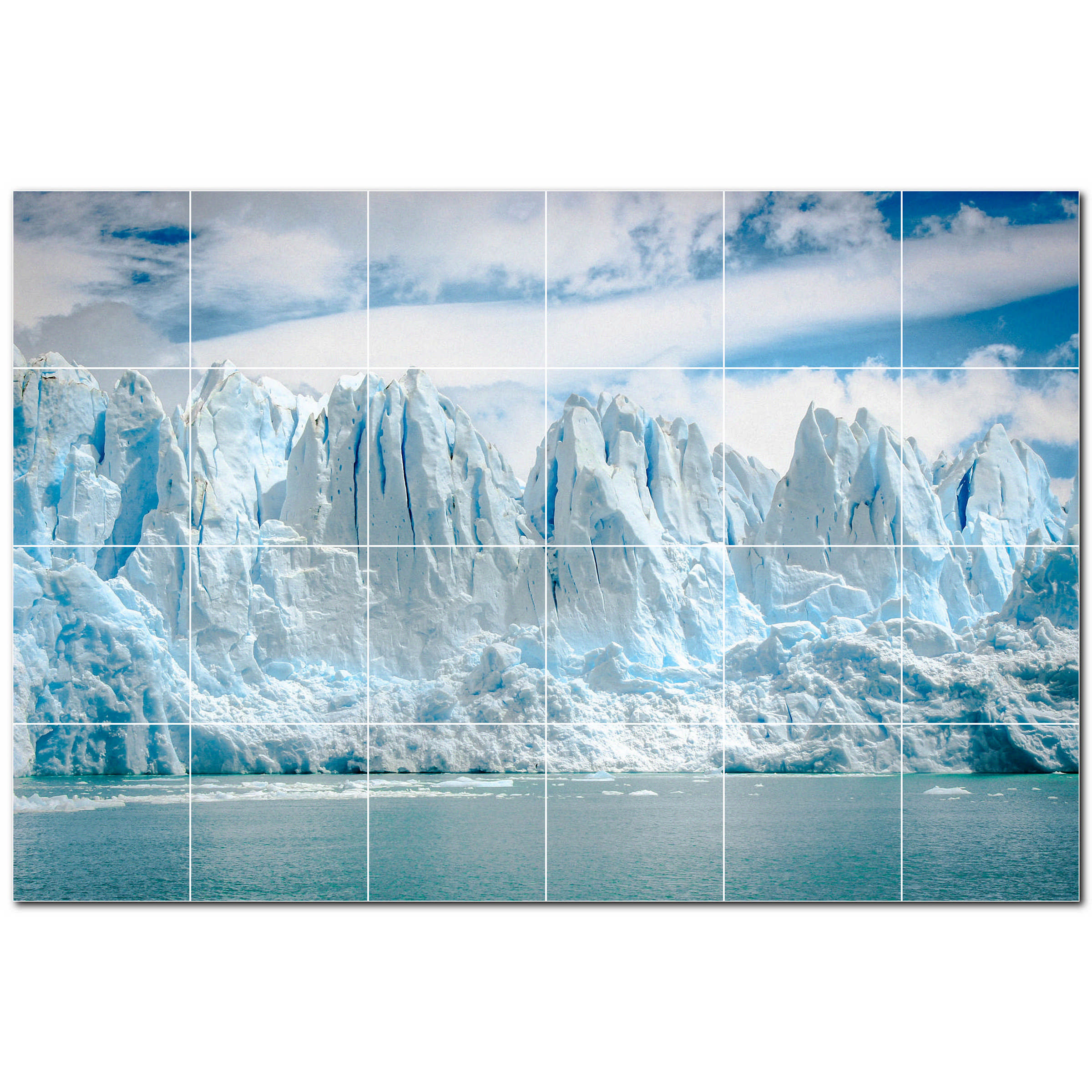 Picture-Tiles.com 36" x 24" Ceramic Glacier Photo Decorative Mural Tile ...