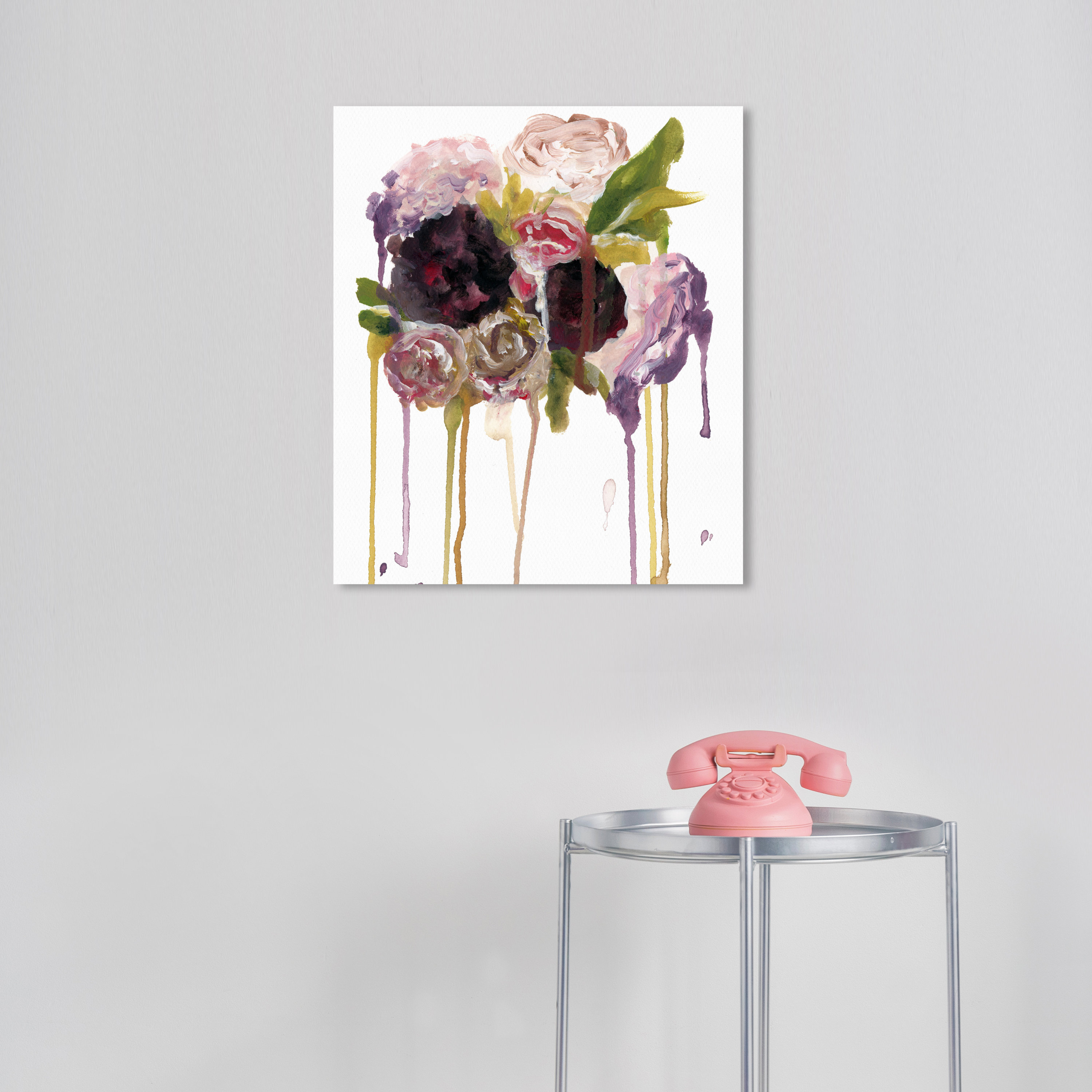 Red Barrel Studio® Arujan Dripping Flowers On Canvas Print | Wayfair