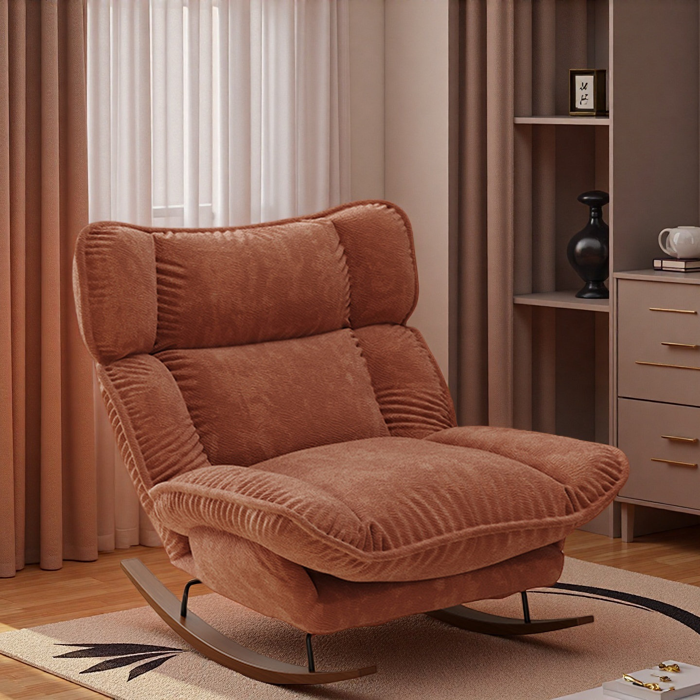 Corrigan Studio® Mid-century Single Rocking Chair for Comfort. | Wayfair
