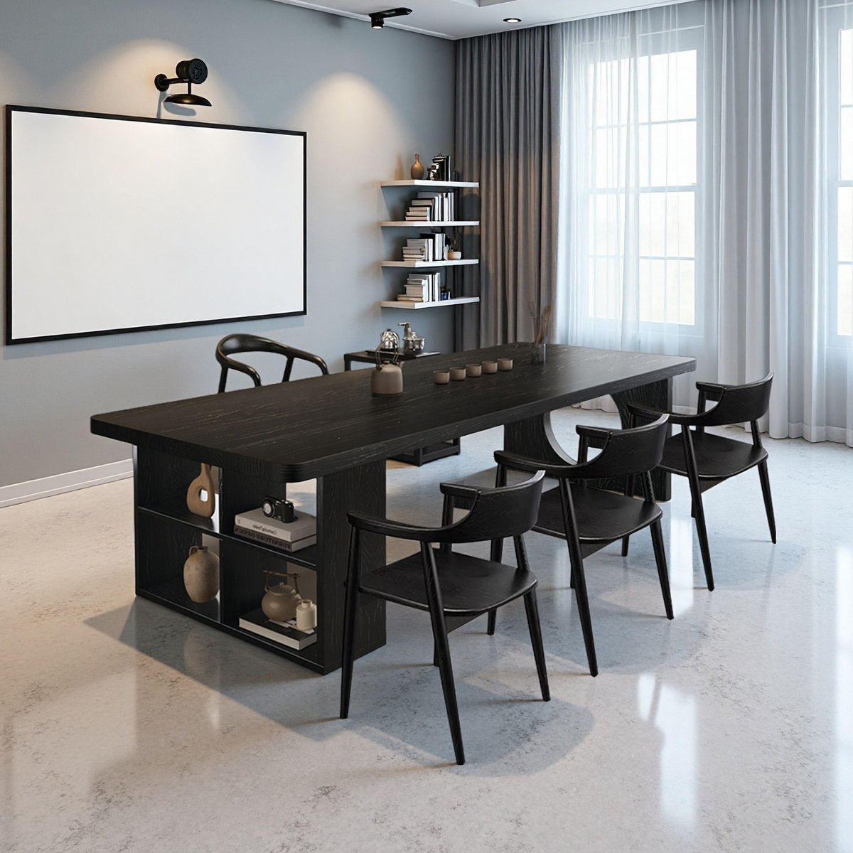 Latitude Run® Black Rectangular Solid Wood Conference Tables - Wayfair ...