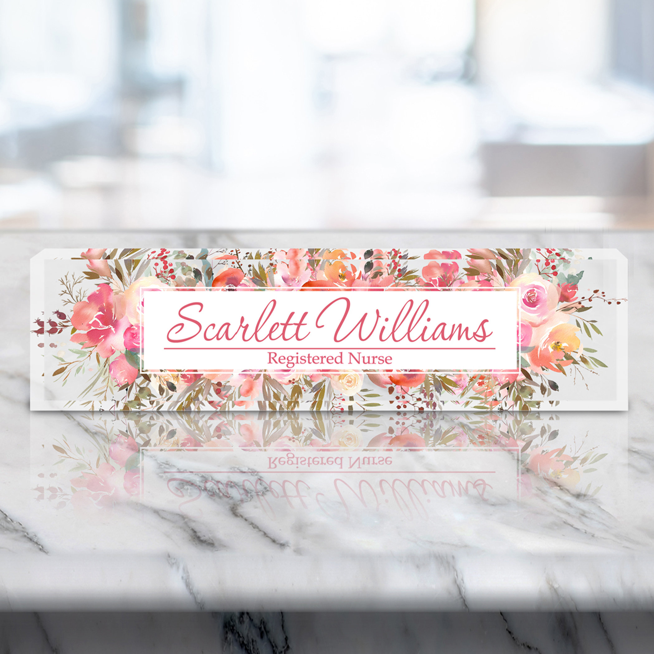 East Urban Home Personalized Floral Name Plate | Wayfair