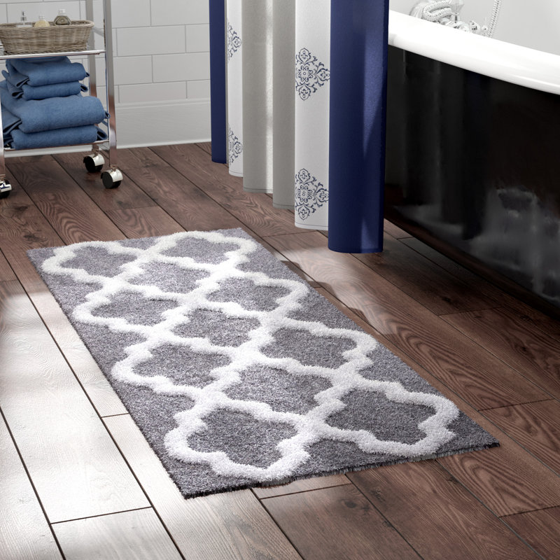Etta Avenue™ Freida 24x60-inch Cotton Bathroom Rug with Trellis Pattern ...