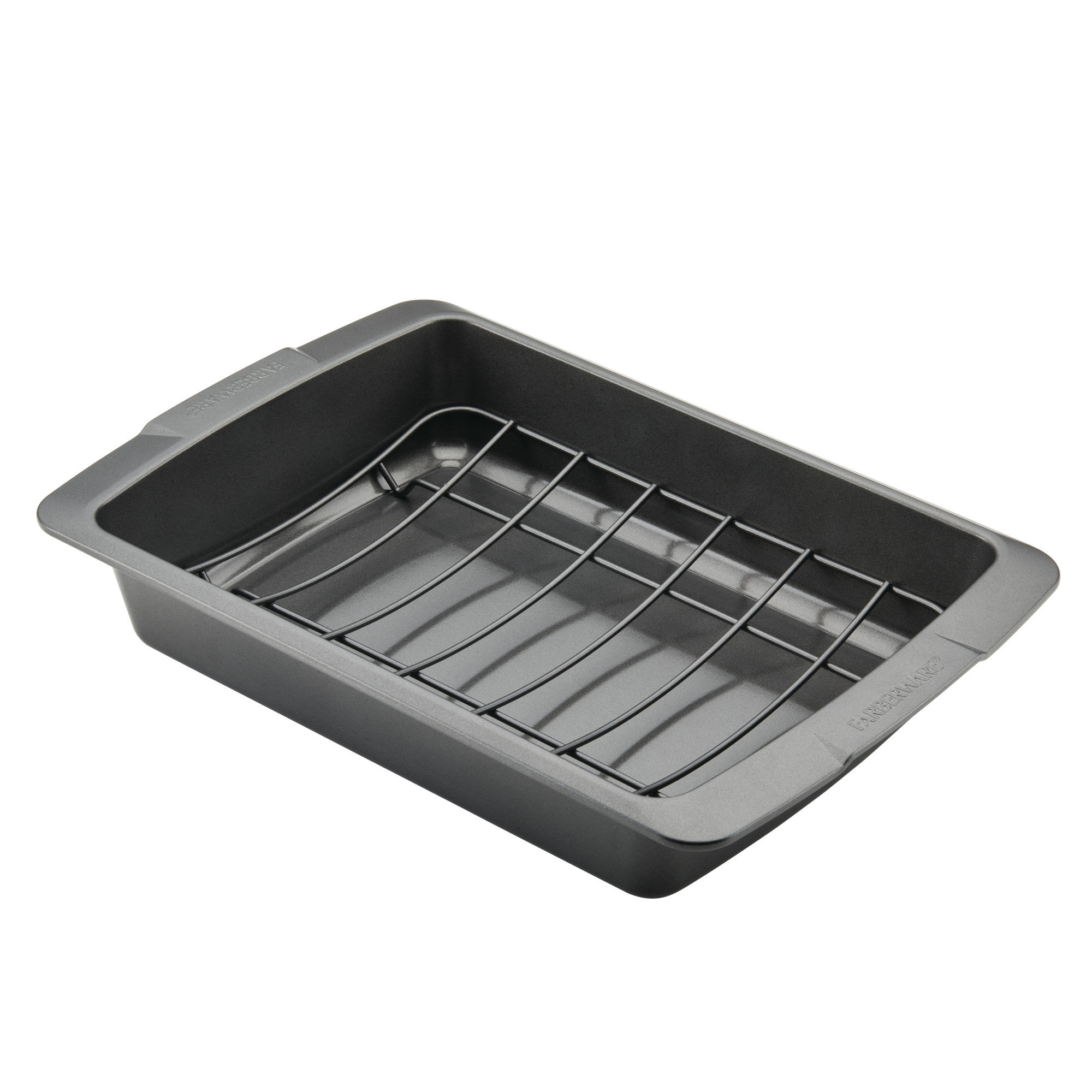 Farberware Bakeware Nonstick Roaster / Roasting Pan With U-Rack, 14.75 ...
