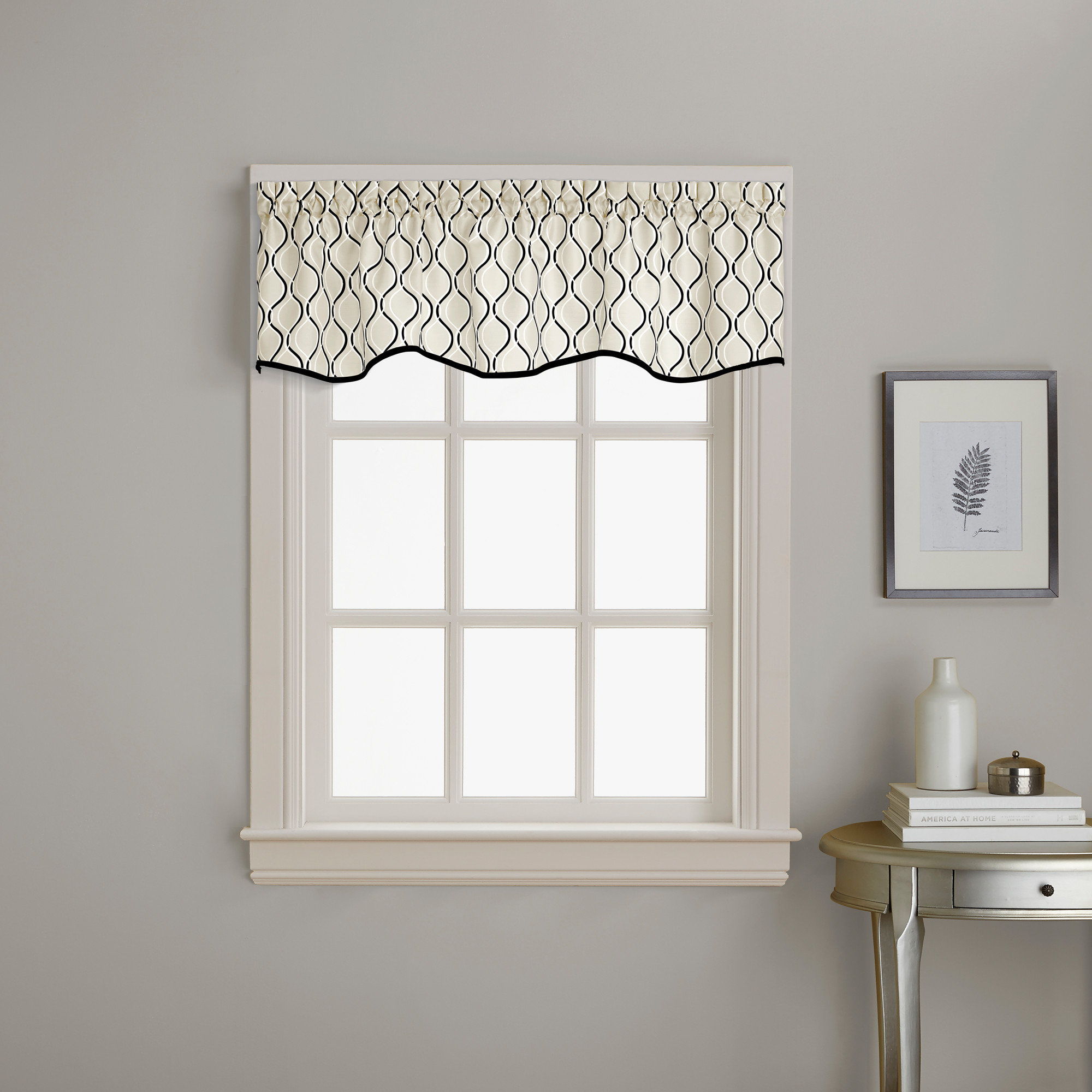 Lark Manor™ Curtainworks Bettie Geometric Tailored 58" Window Valance ...