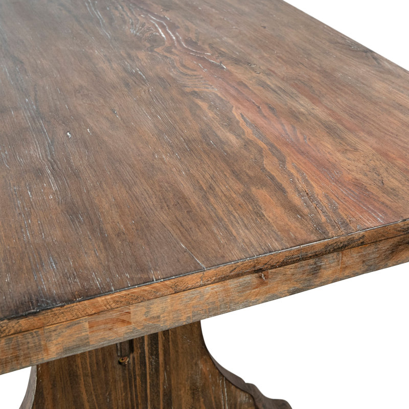 Rosalind Wheeler Alano 96" Wide Reclaimed Pine Wood Dining Table ...