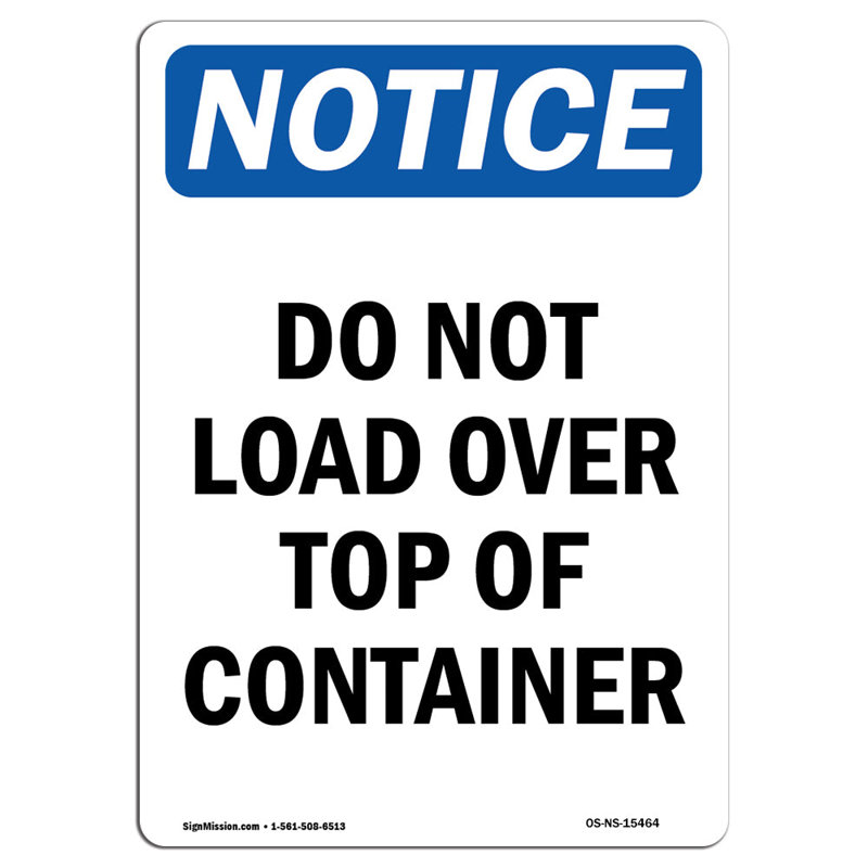 SignMission Do Not Load over Top of Container Sign | Wayfair