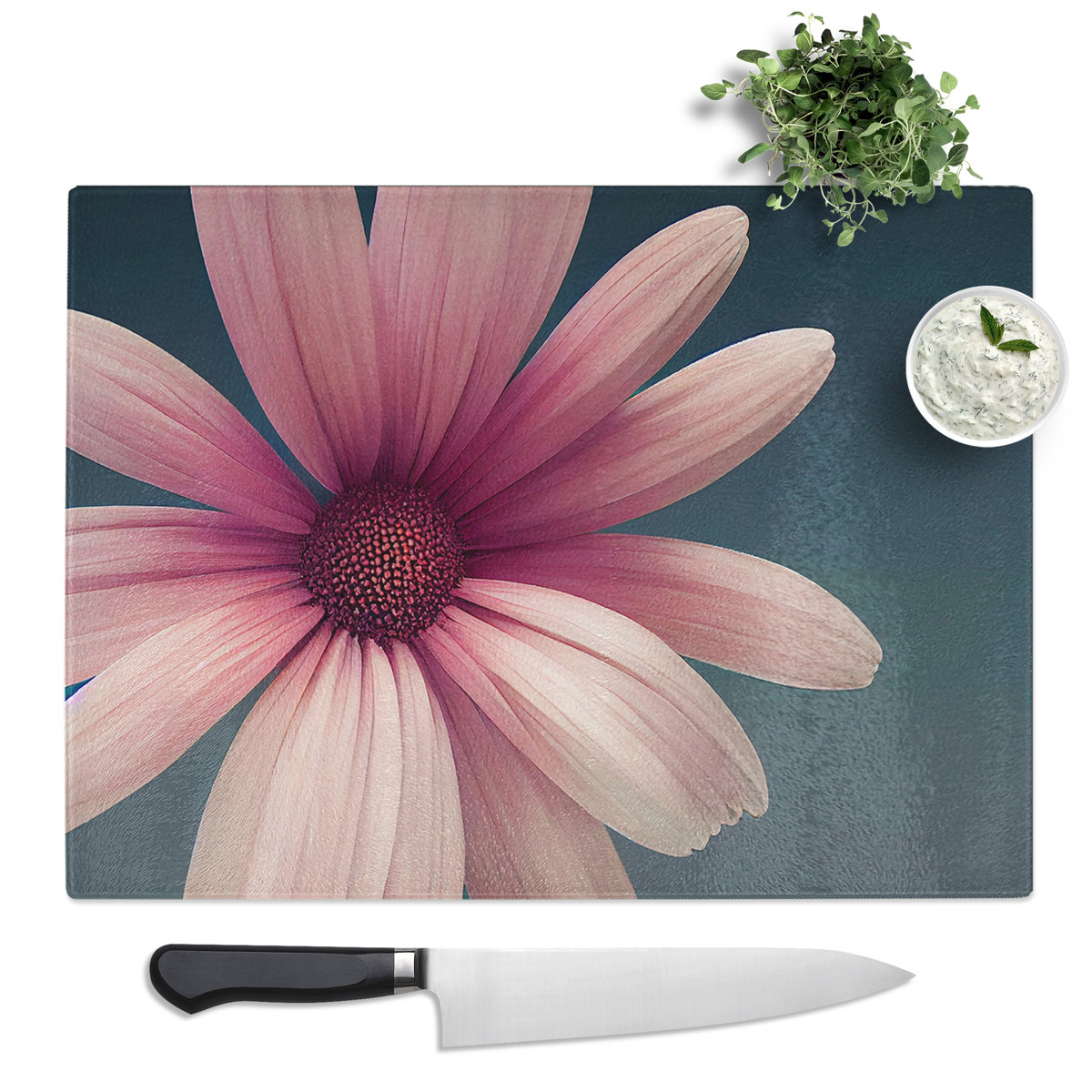 17 Stories Cute Daisy Flower Glass Chopping Board | Wayfair.co.uk