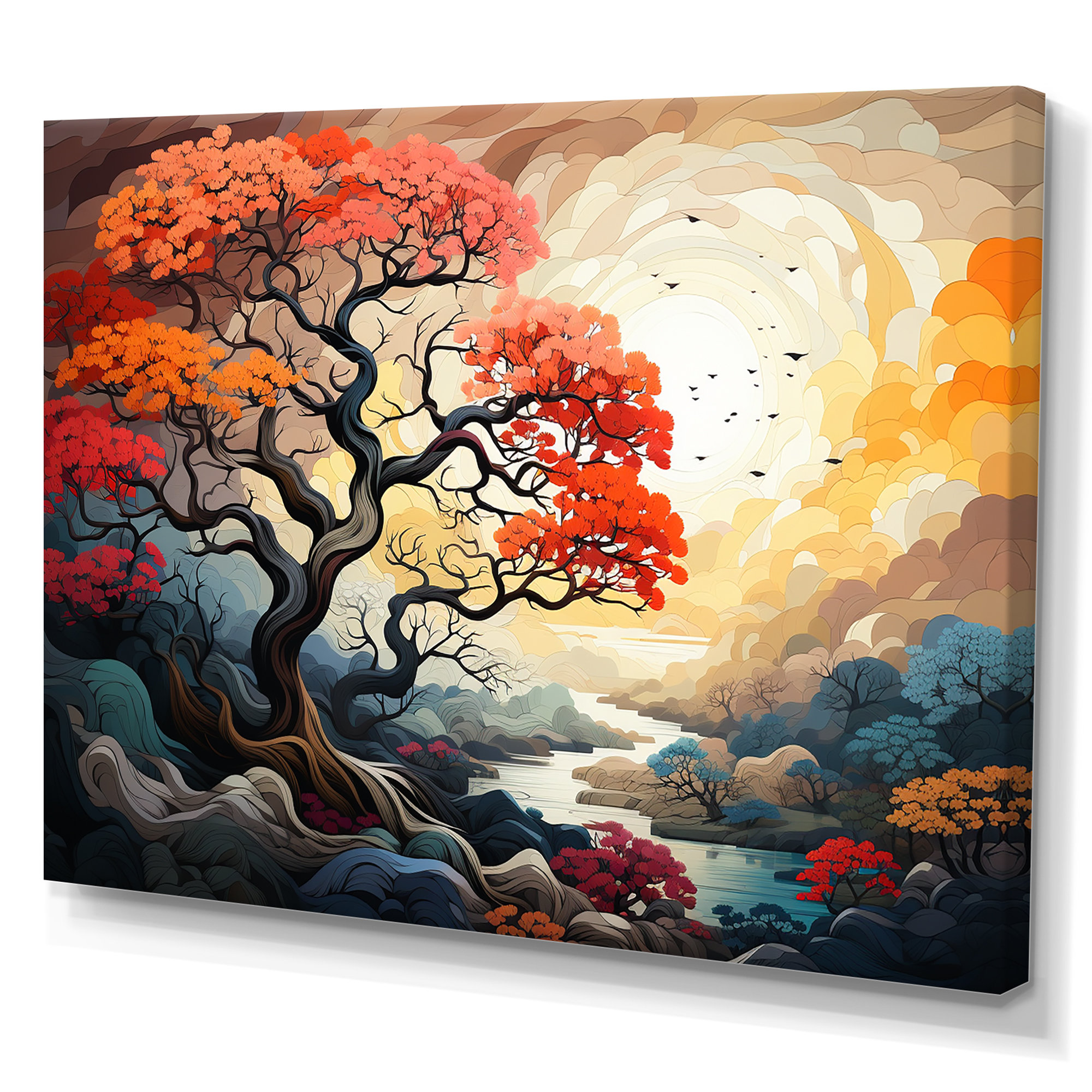 Design Art Fauvist Awakening Of Oak Tree - Tree Oak Wall Art Prints ...