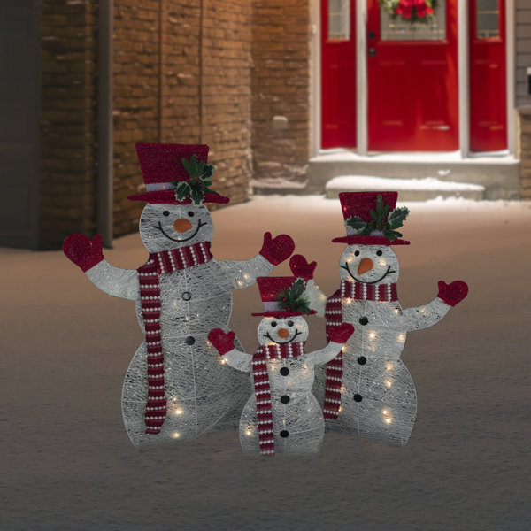 Northlight Set Of 3 LED Lighted Family Of Snowmen Outdoor Christmas ...