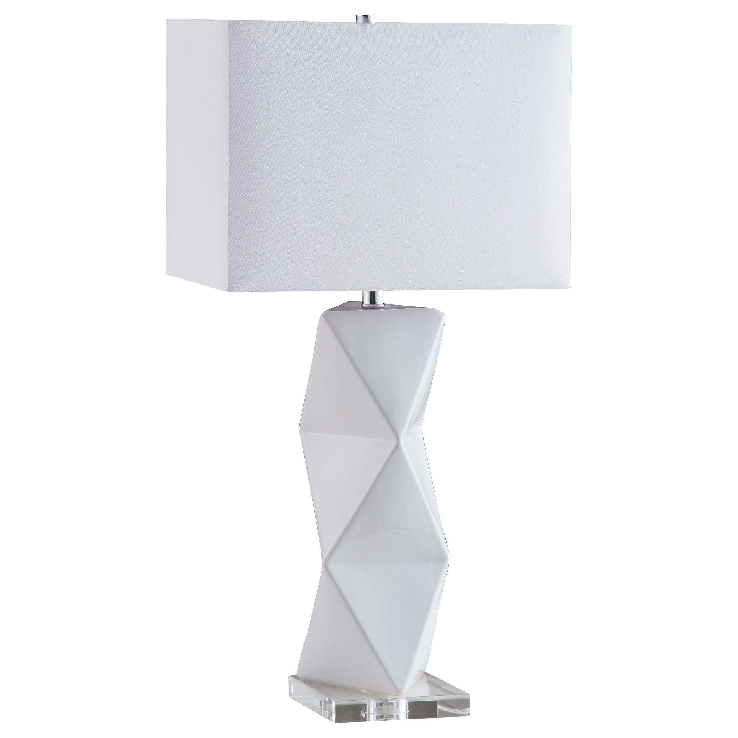 Mercer41 Camie 32-inch Rectangular Shade Geometric Table Lamp White ...