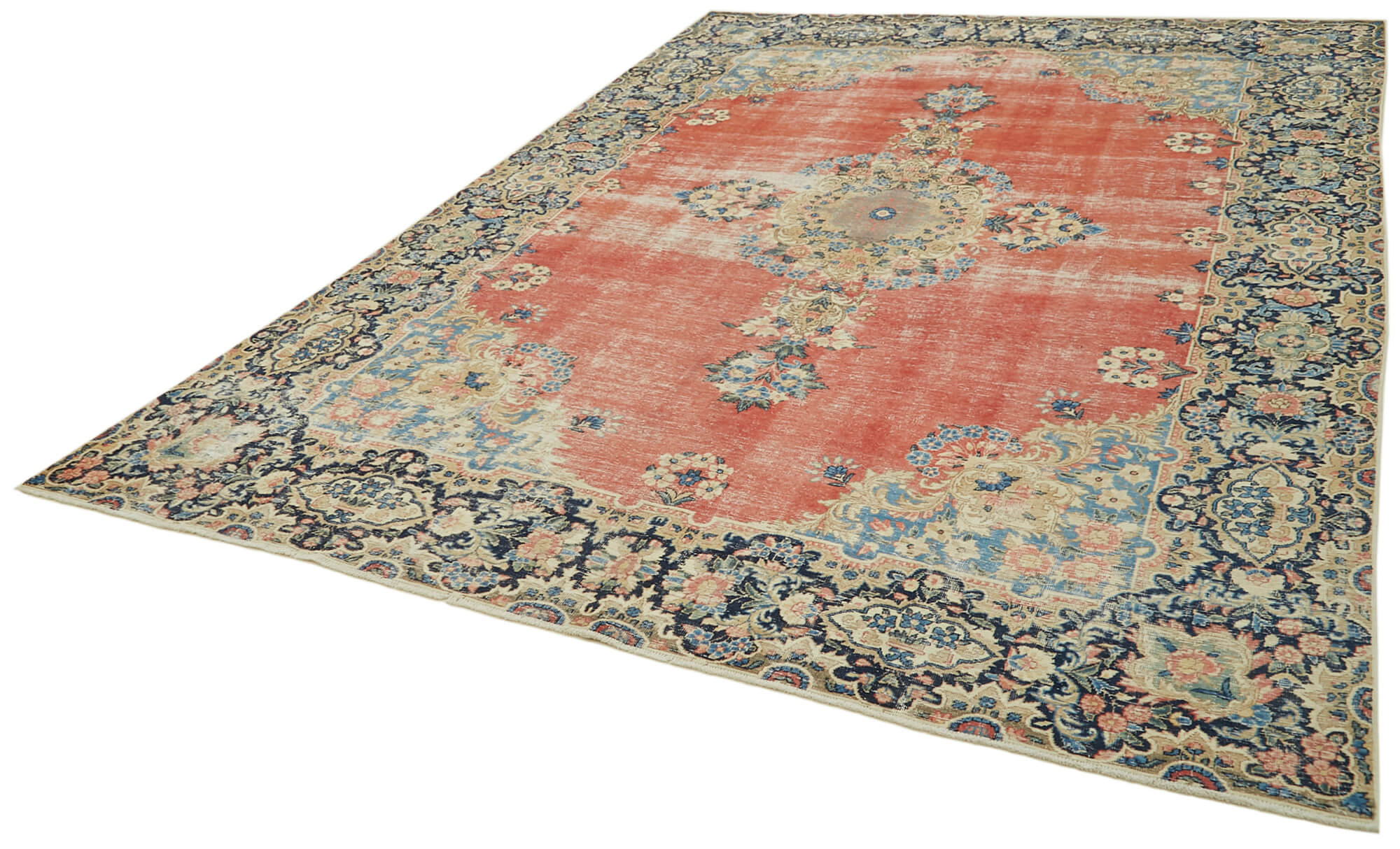Isabelline Tenna Red Vintage Wool Handmade Area Rug | Wayfair