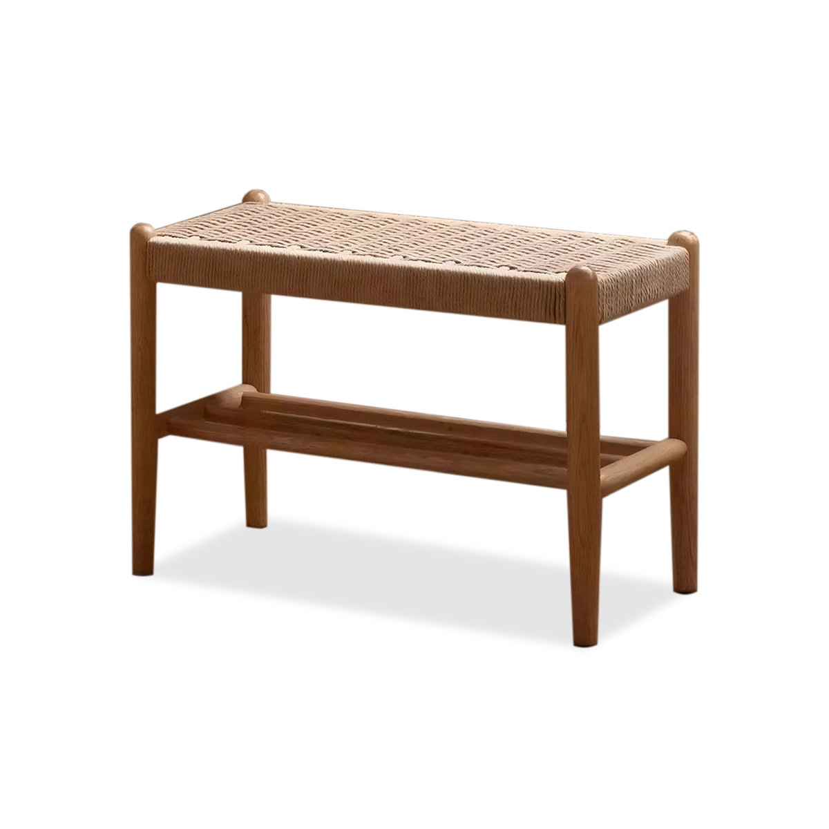 Corrigan Studio Burlywood Solid wood Cotton string Bench | Wayfair