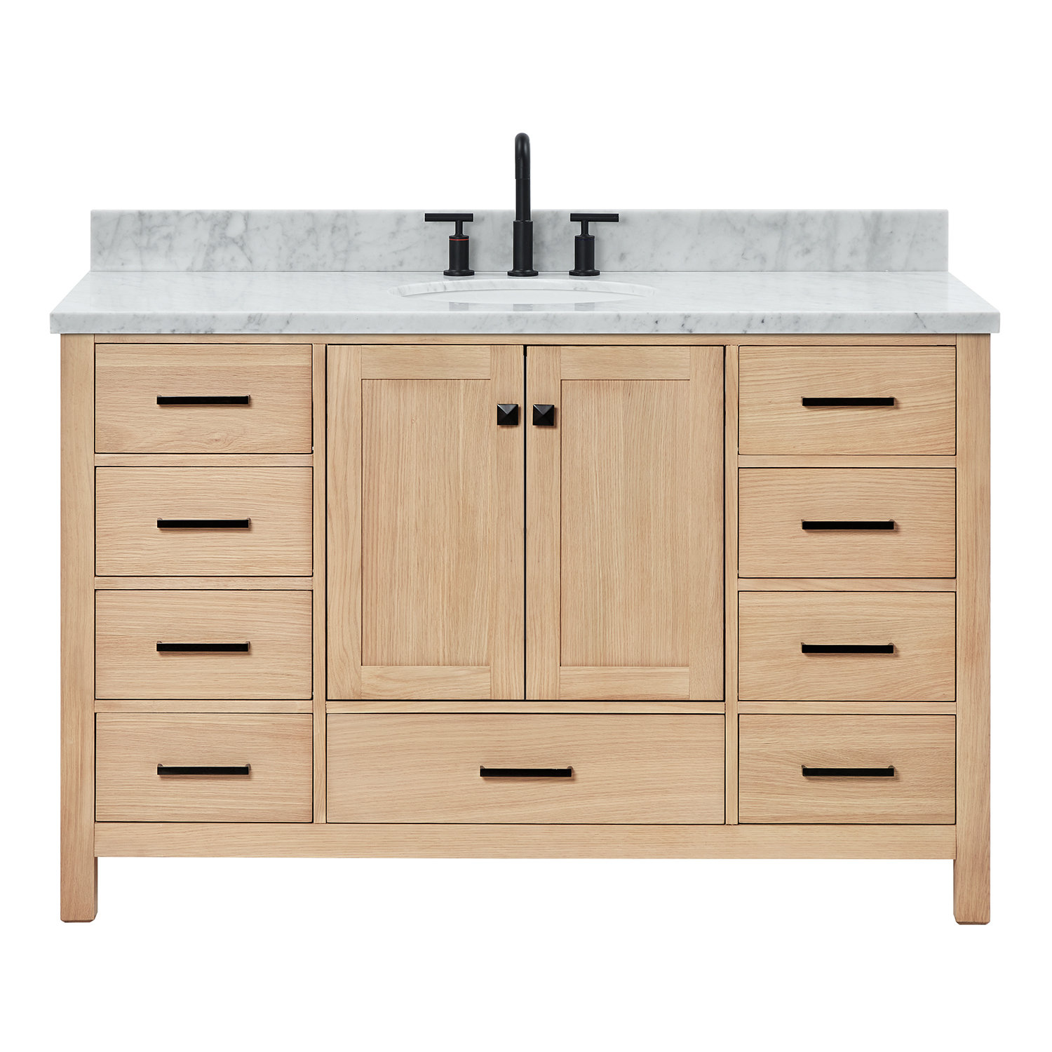 Ariel Bath Ariel Cambridge 55 Inch Bathroom Vanity With Italian Carrara ...
