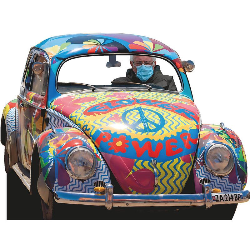 Wet Paint Printing Hippie Bug Groovy Car 60s Flower Power Woodstock ...