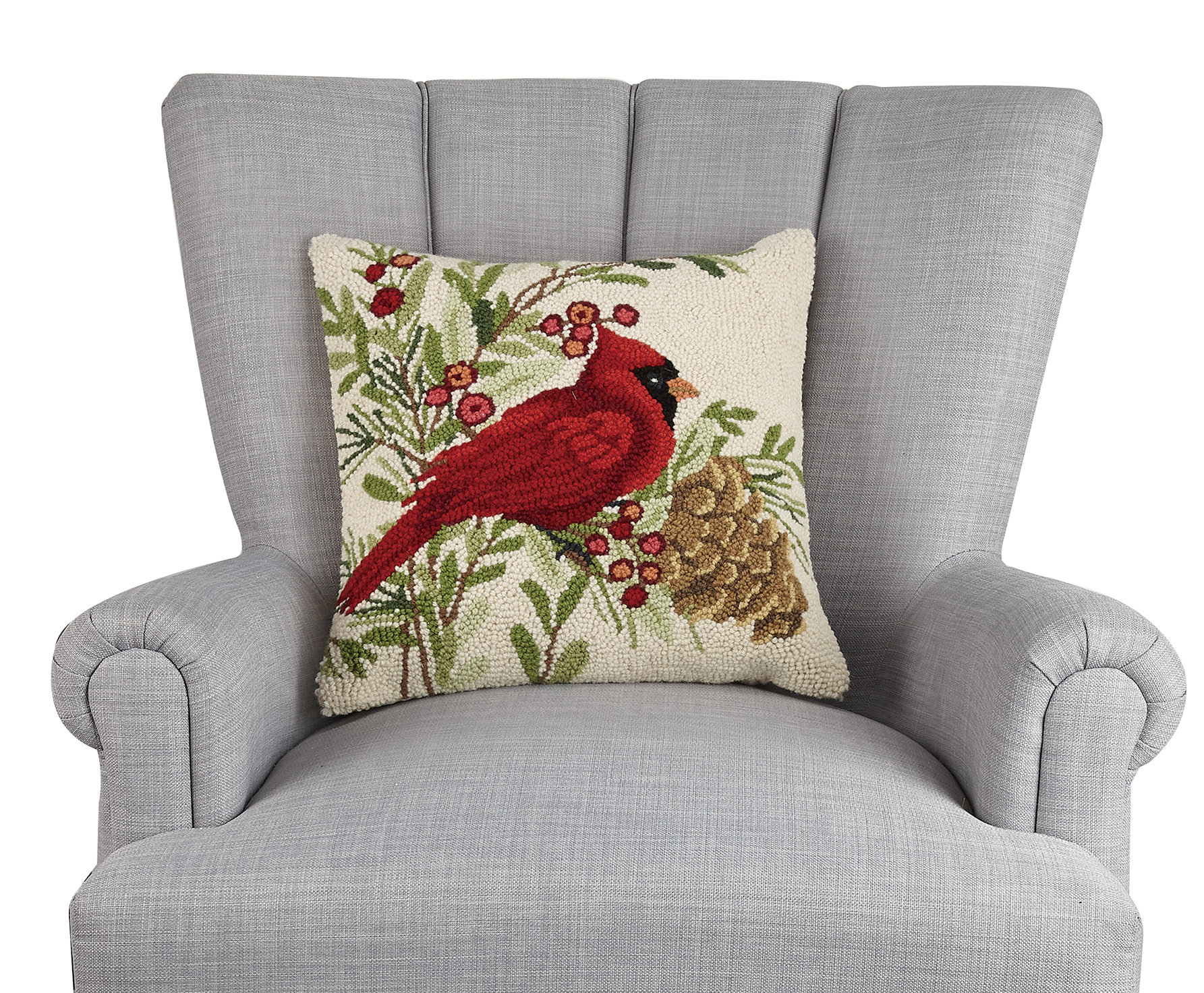 Mistletoe and Co. Winter Cardinal Indoor/Outdoor Wool Throw Pillow ...