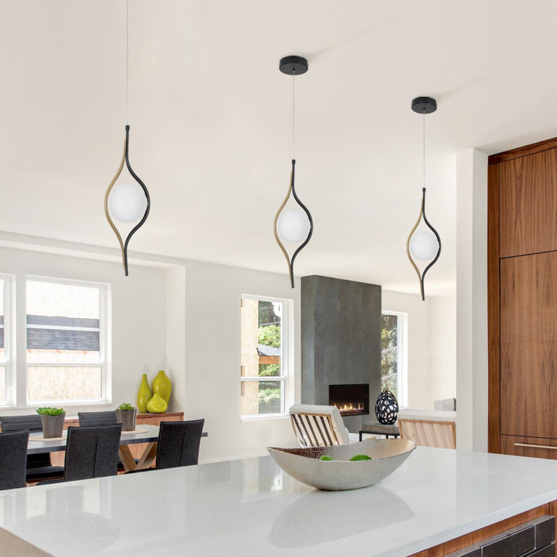 Orren Ellis Essinger 1 - Light Shaded Globe LED Chandelier | Wayfair