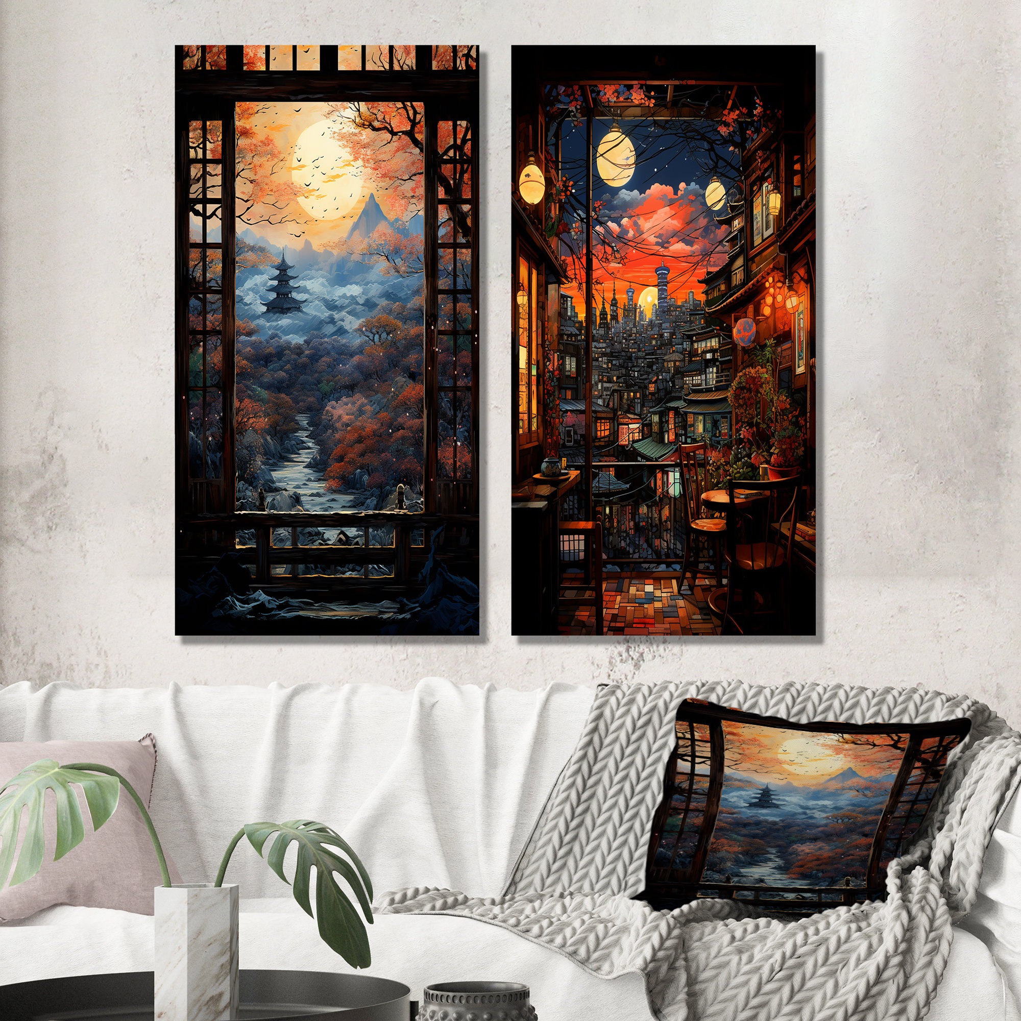 Winston Porter Japan Art Mountain Window View I - Japanese Wall Art ...