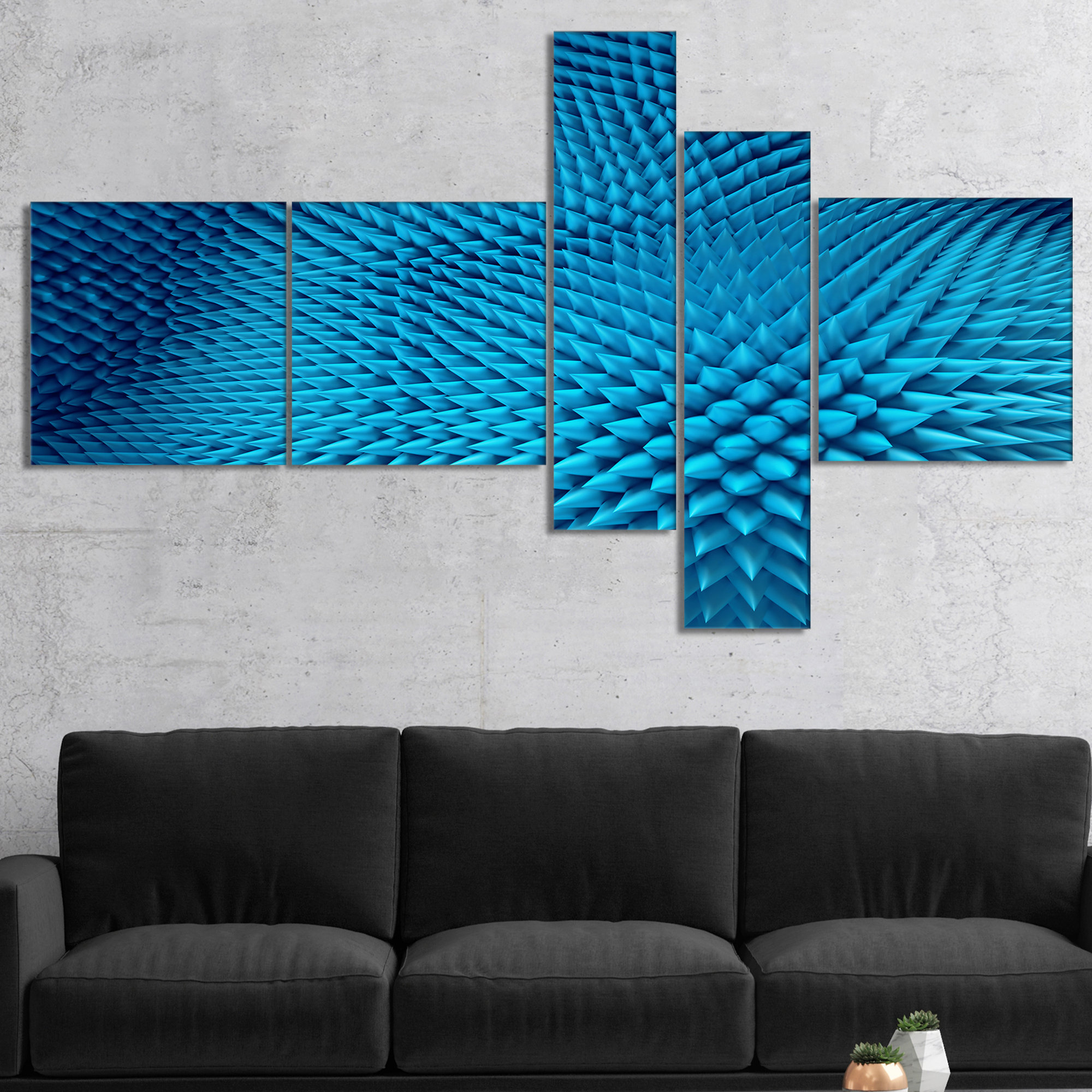 East Urban Home " Wavy Blue Prickly Design " - Wayfair Canada