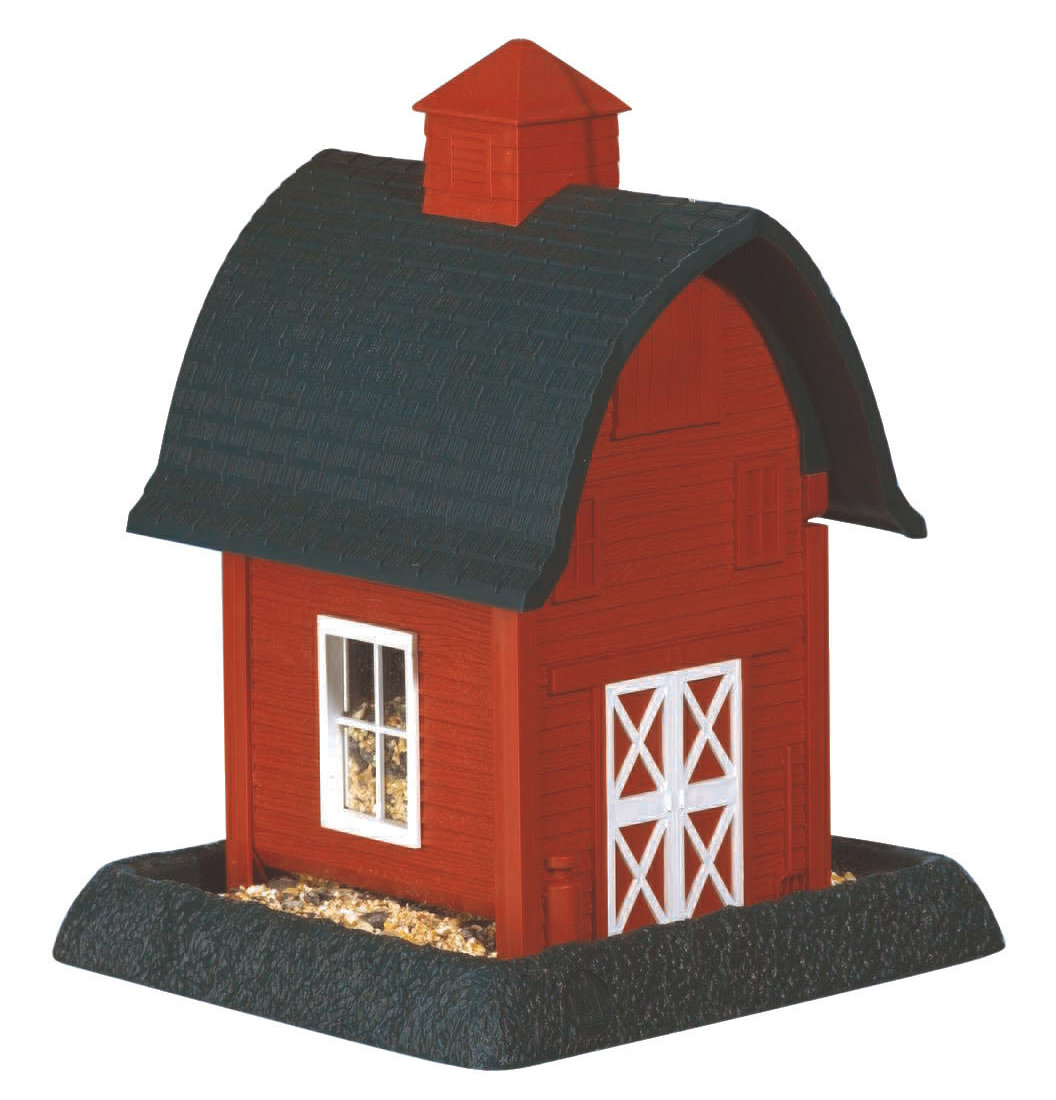 August Grove® Calum Barn Village Decorative Hopper Bird Feeder ...