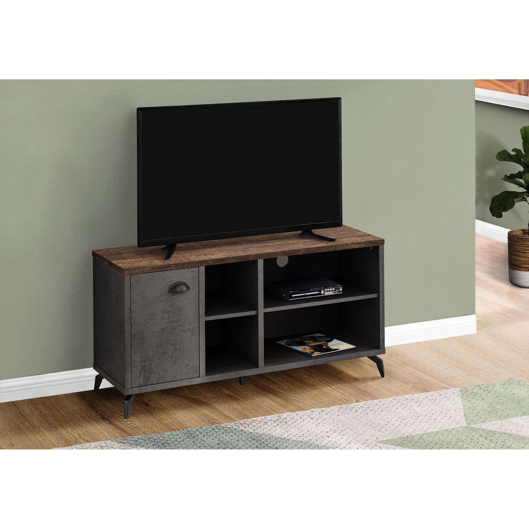 Dakota Fields 48 Inch Media Console Tv Stand, Storage And Adjustable ...