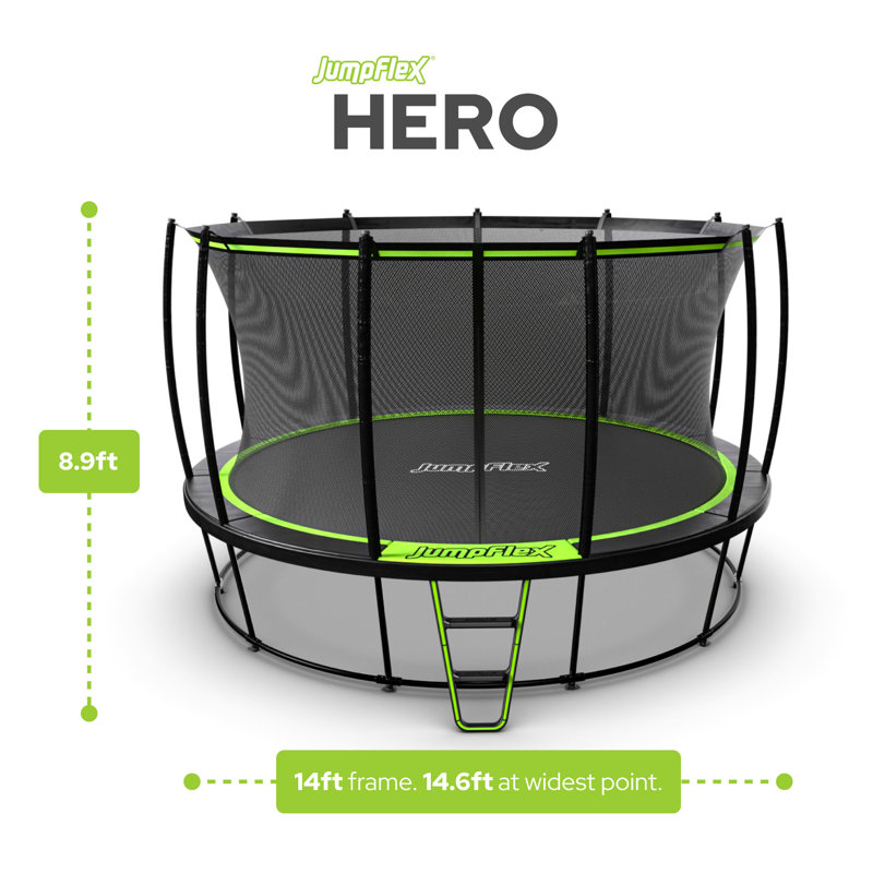 JumpFlex HERO 14' Trampoline for Kids Outdoor Play Equipment with Net ...
