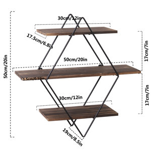 Steelside™ Alaina 3 Piece Diamond Wood Floating Shelf & Reviews | Wayfair