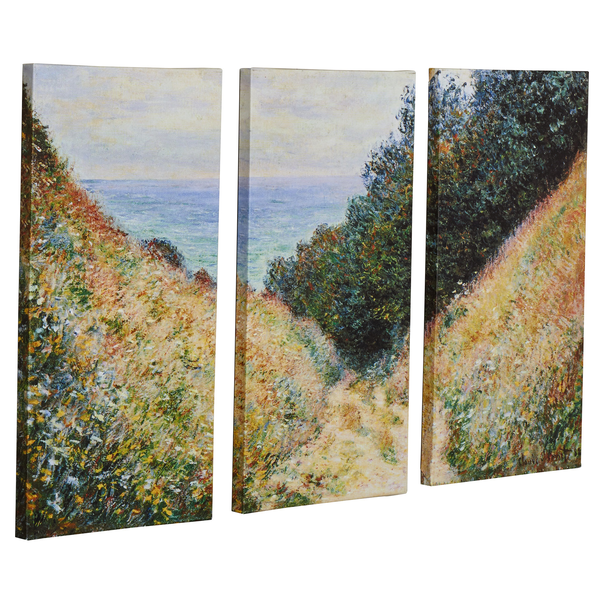 Vault W Artwork 'Footpath' by Claude Monet 3 Piece Painting Print on ...