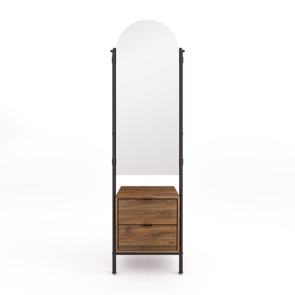 17 Stories Arched Full-Length Mirror, 3-In-1 Hall Tree Freestanding ...