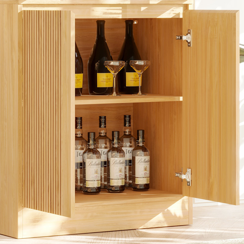 Latitude Run® 71" H X 94.5" W Bookcase Cabinet With Open Shelves ...