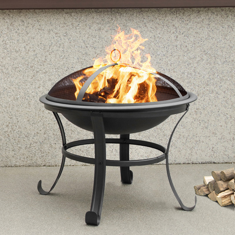 Lark Manor™ 22“ Round Wood Burning Fire Pit For Outdoor Patio & Reviews ...